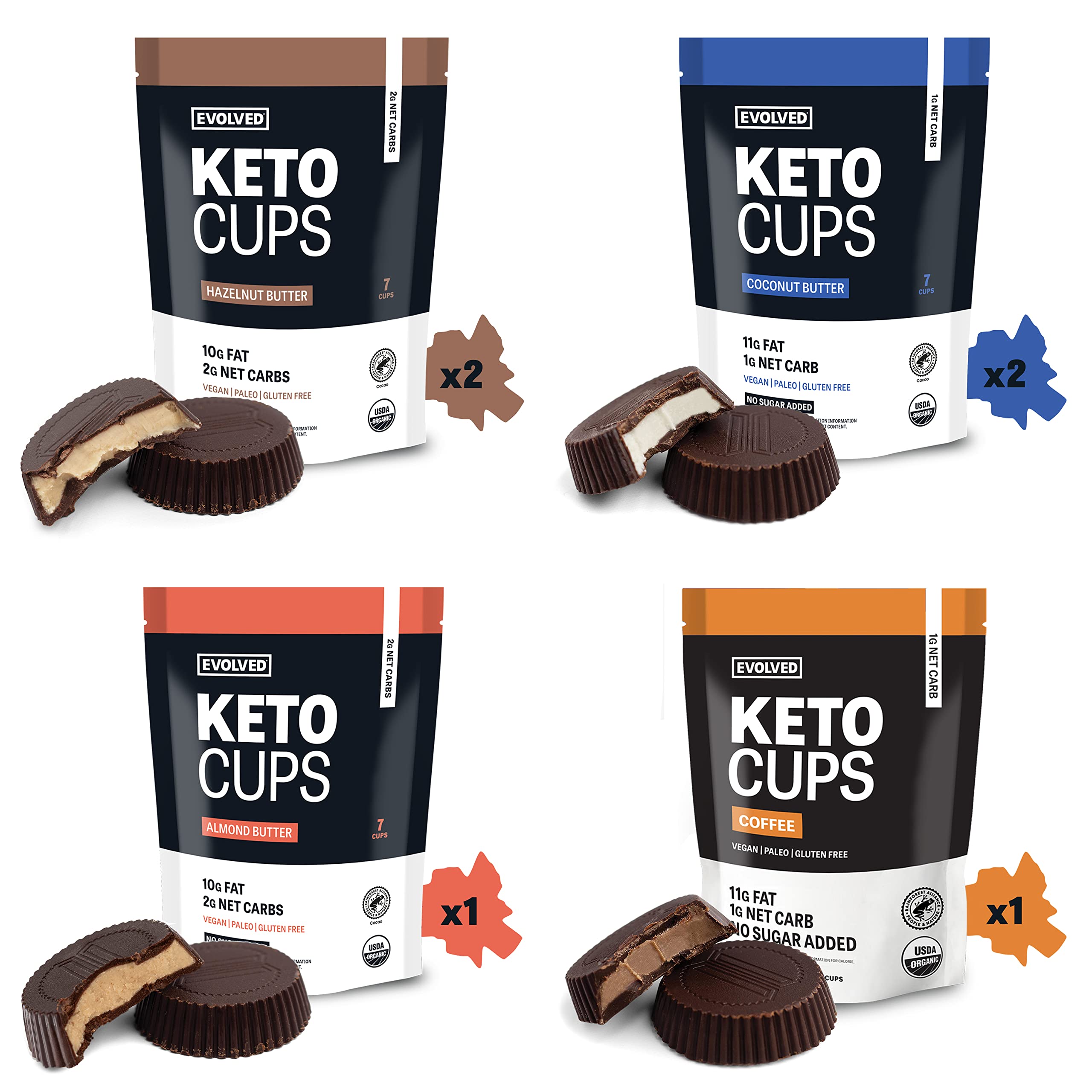 EVOLVED Chocolate Keto Cup Variety Pack, 4.93-oz. Pouches (Count of 6 ...