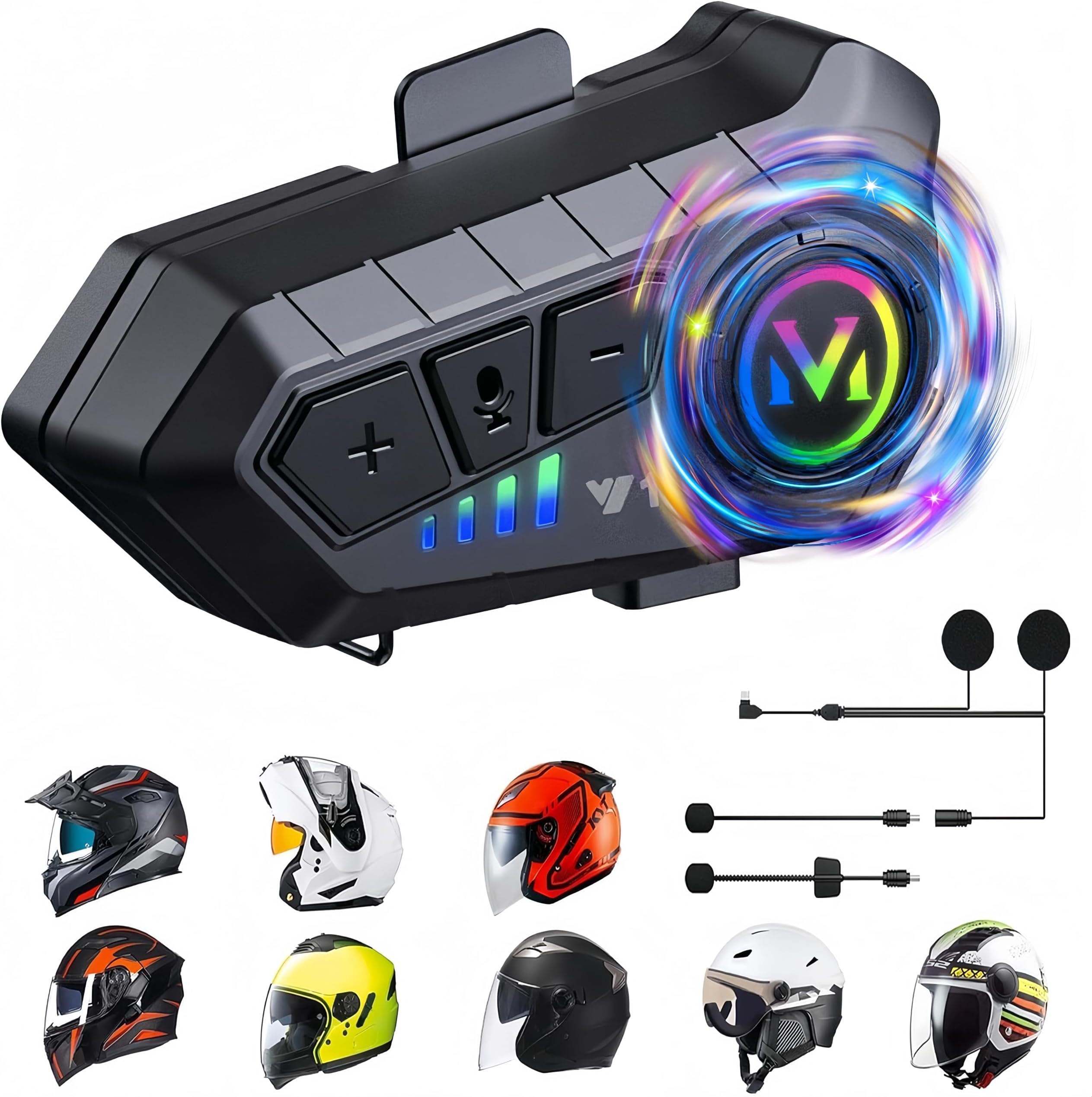 Amazon.com: Motorcycle Helmet Bluetooth Headset with Great Sound,Loud ...