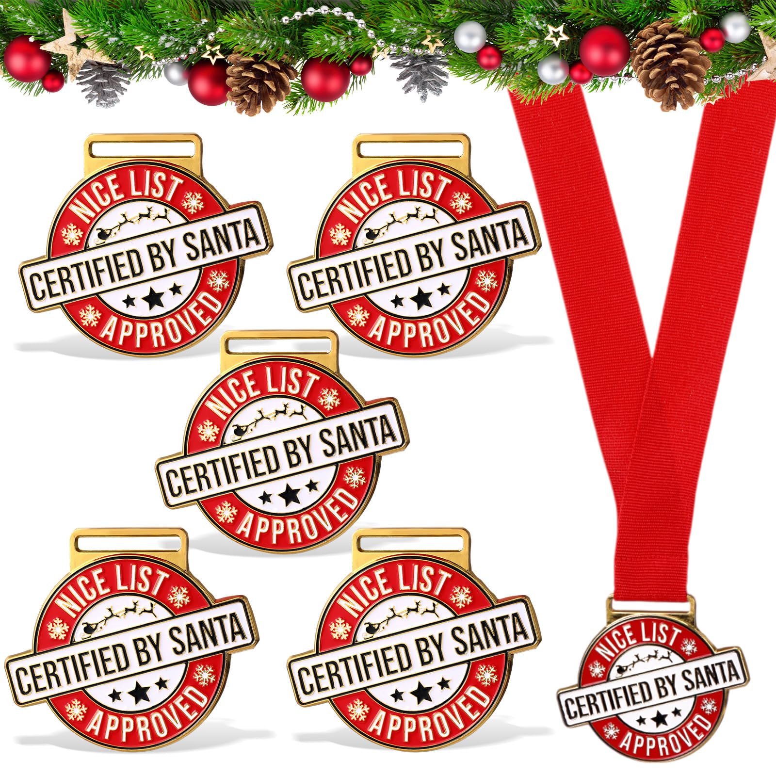 Snapklik.com : Landical 6 Pack Christmas Medals Gifts 2 Santa Nice List ...