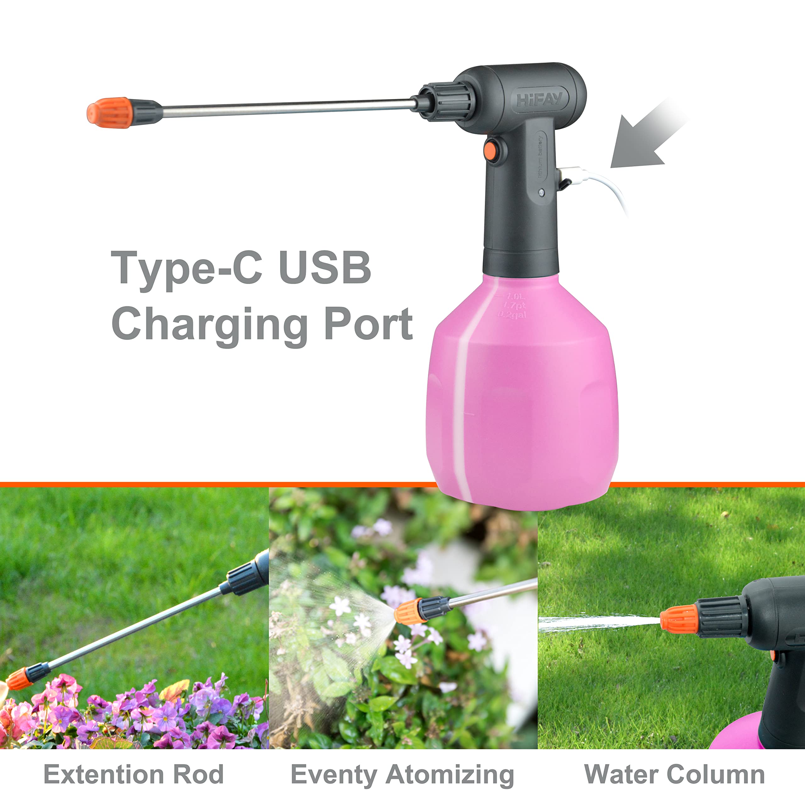 Snapklik.com : HIFAY ES1 Electric Spray Bottle 1L/026 Gallon, Spray 100 ...