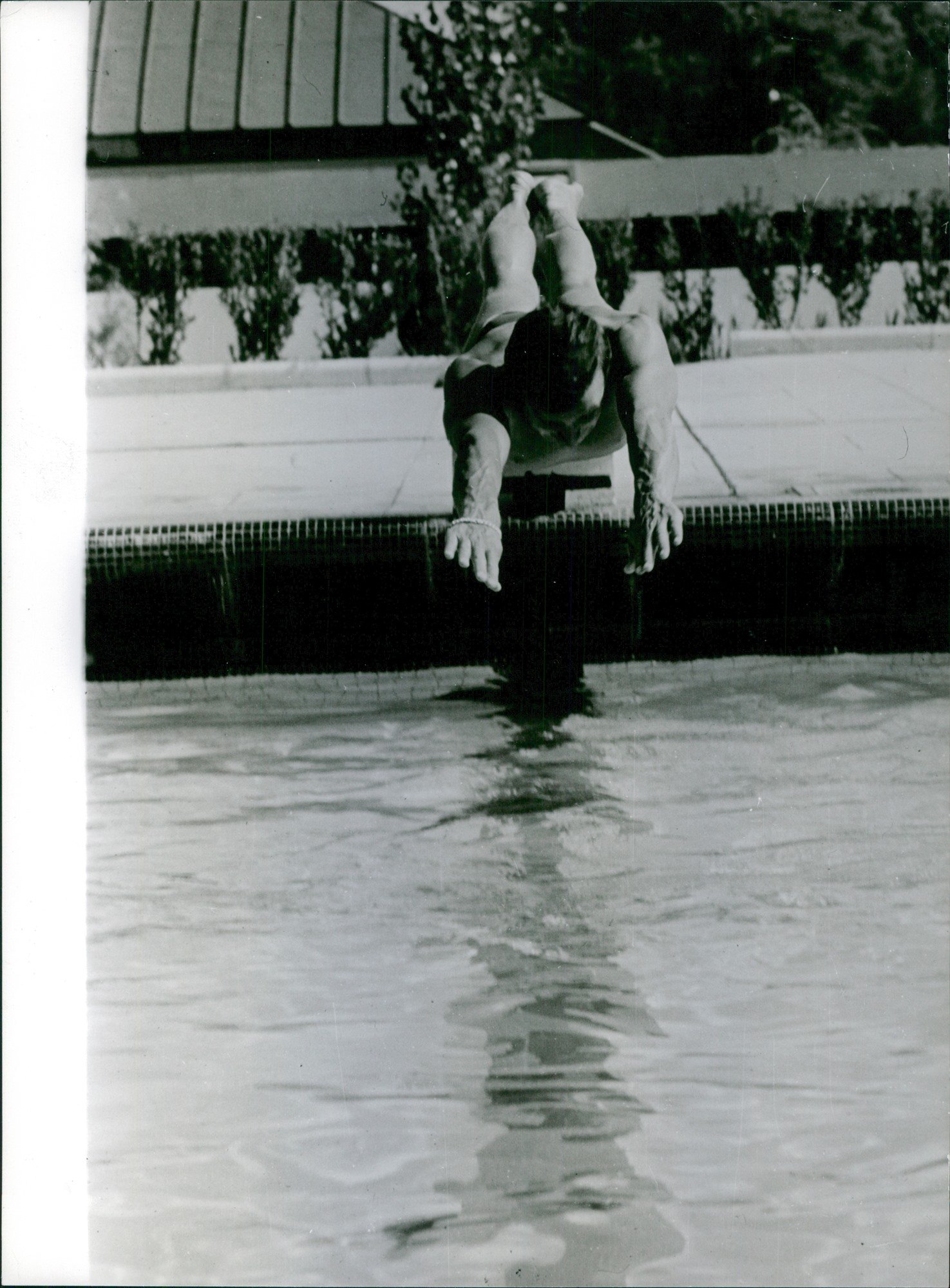 Vintage Diving Into Water