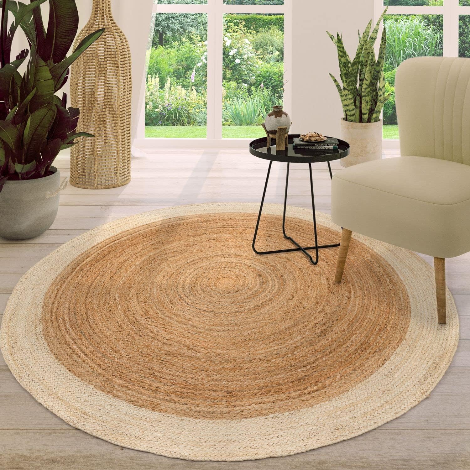 Wunderschone Jute Teppich Rund 120 Ebenbild