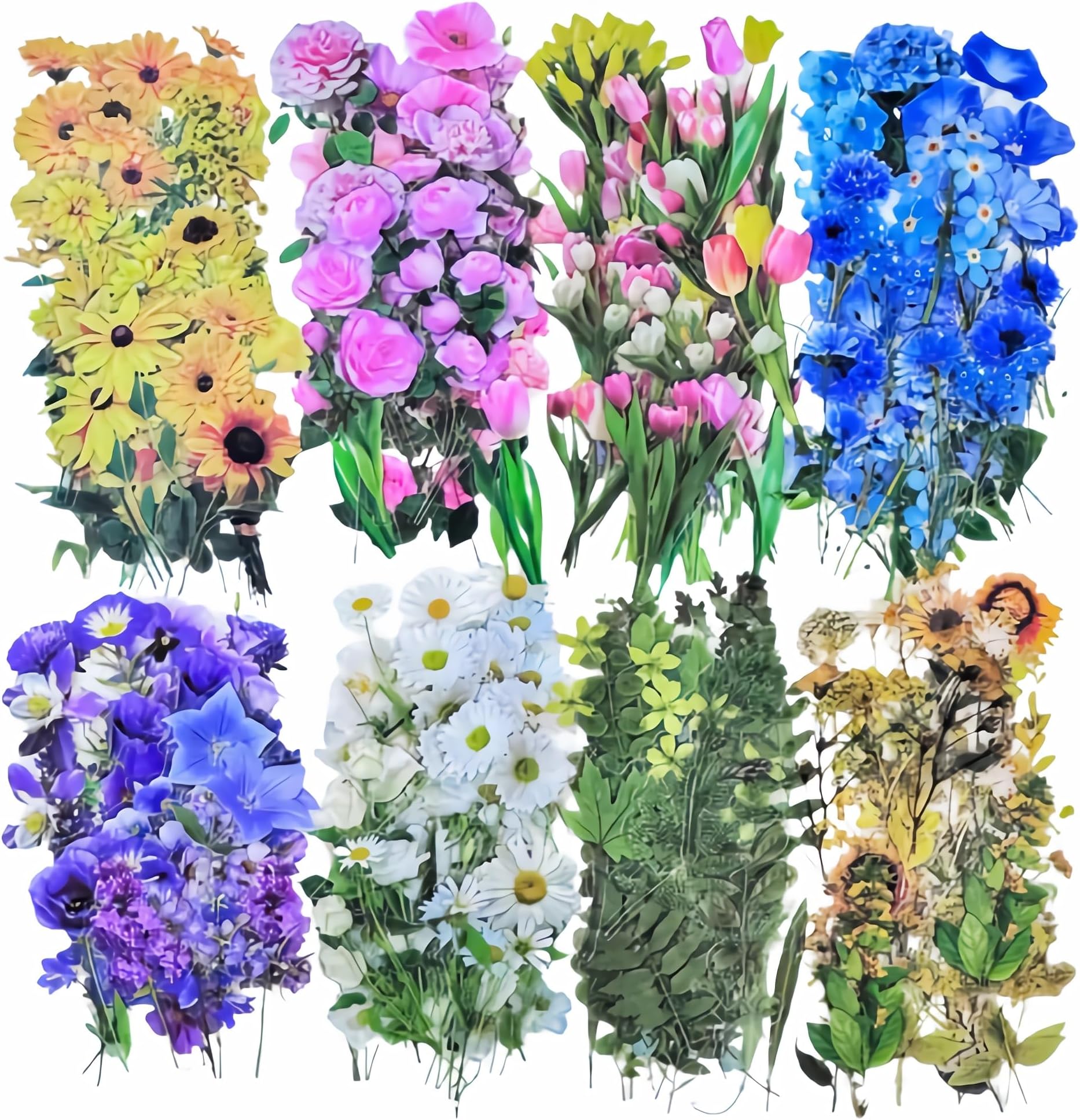 Amazon.com: 200pcs Transparent Floral Stickers Butterfly and Flower ...