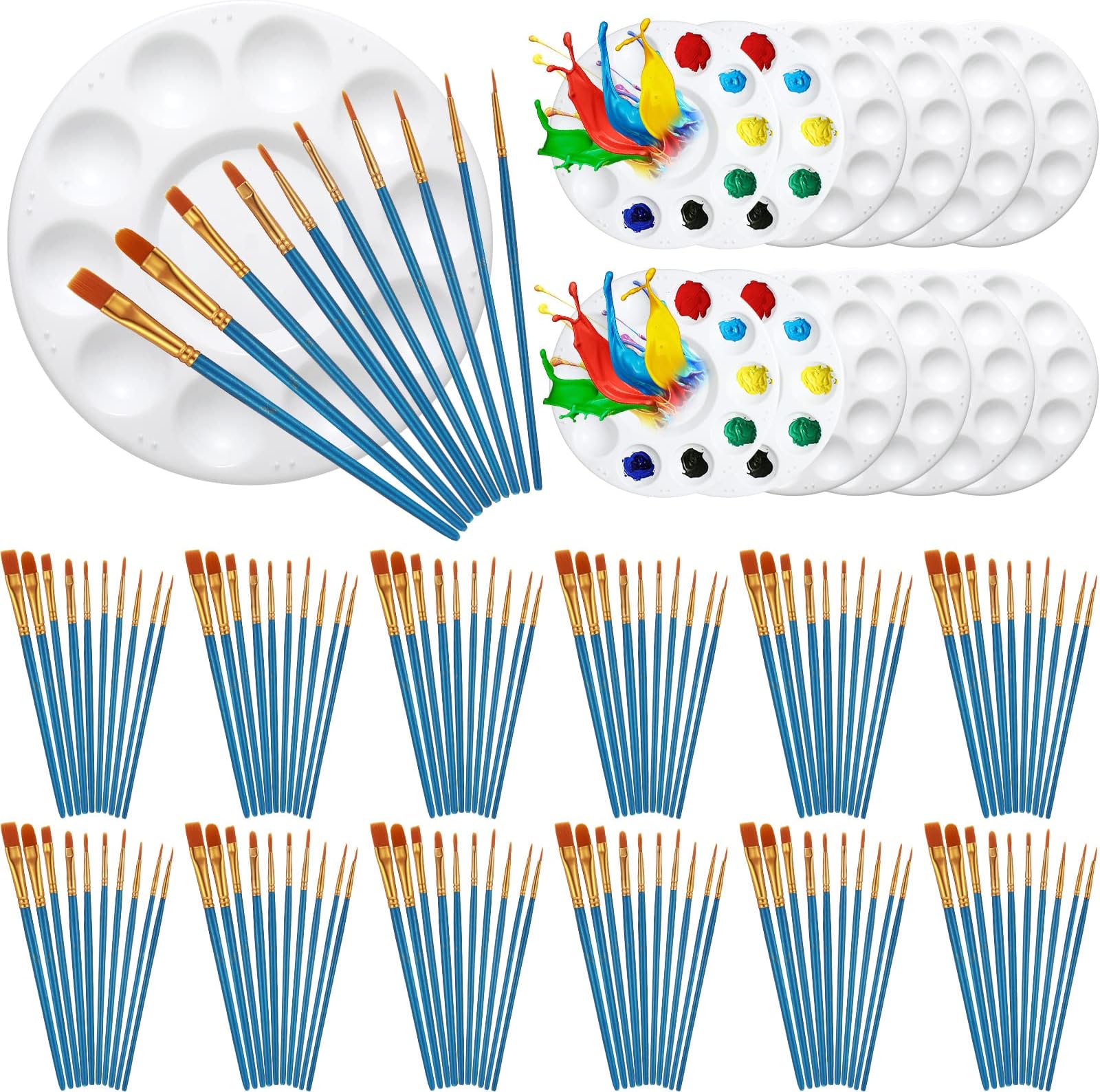 Amazon.com: 24 Sets Paint Brushes Pallete Set, 264 Pcs Painting ...