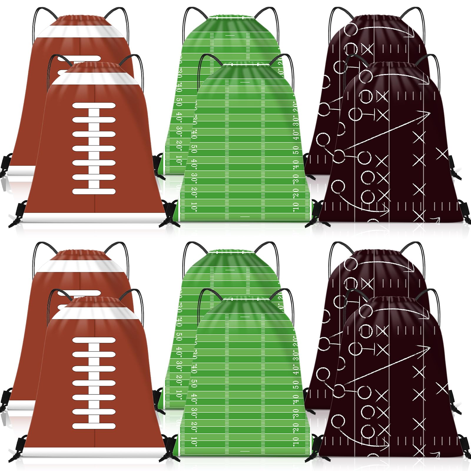 Amazon.com: Sweetude 12 Pieces Football Drawstring Bags Bulk Football ...