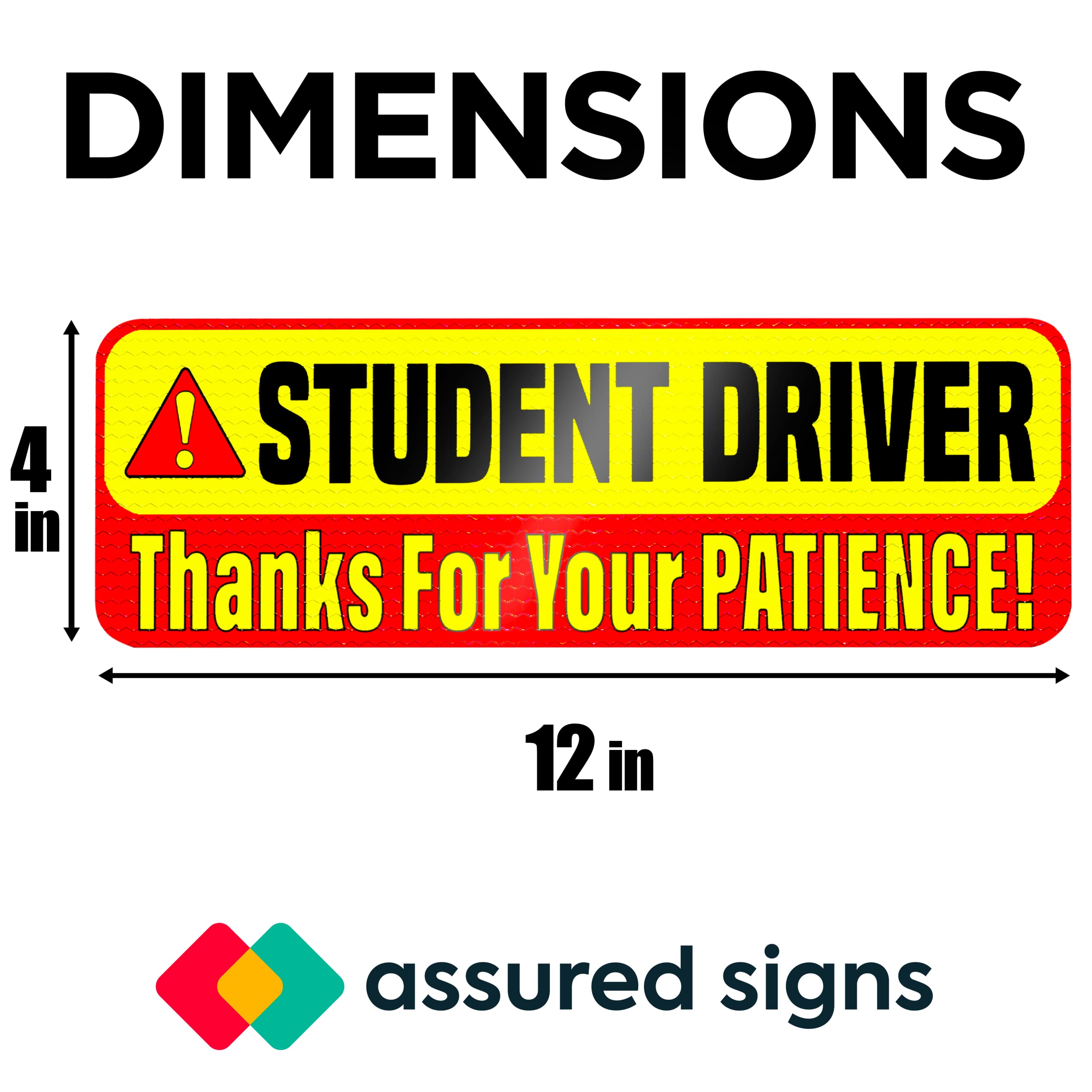 Snapklik.com : Student Driver Car Magnet Sticker Signs - Extra Large 12 ...