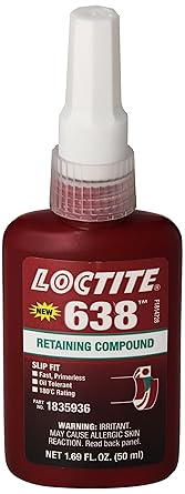 Loctite 21448 Green 638 High Strength Retaining Compound, 50 mL Bottle ...