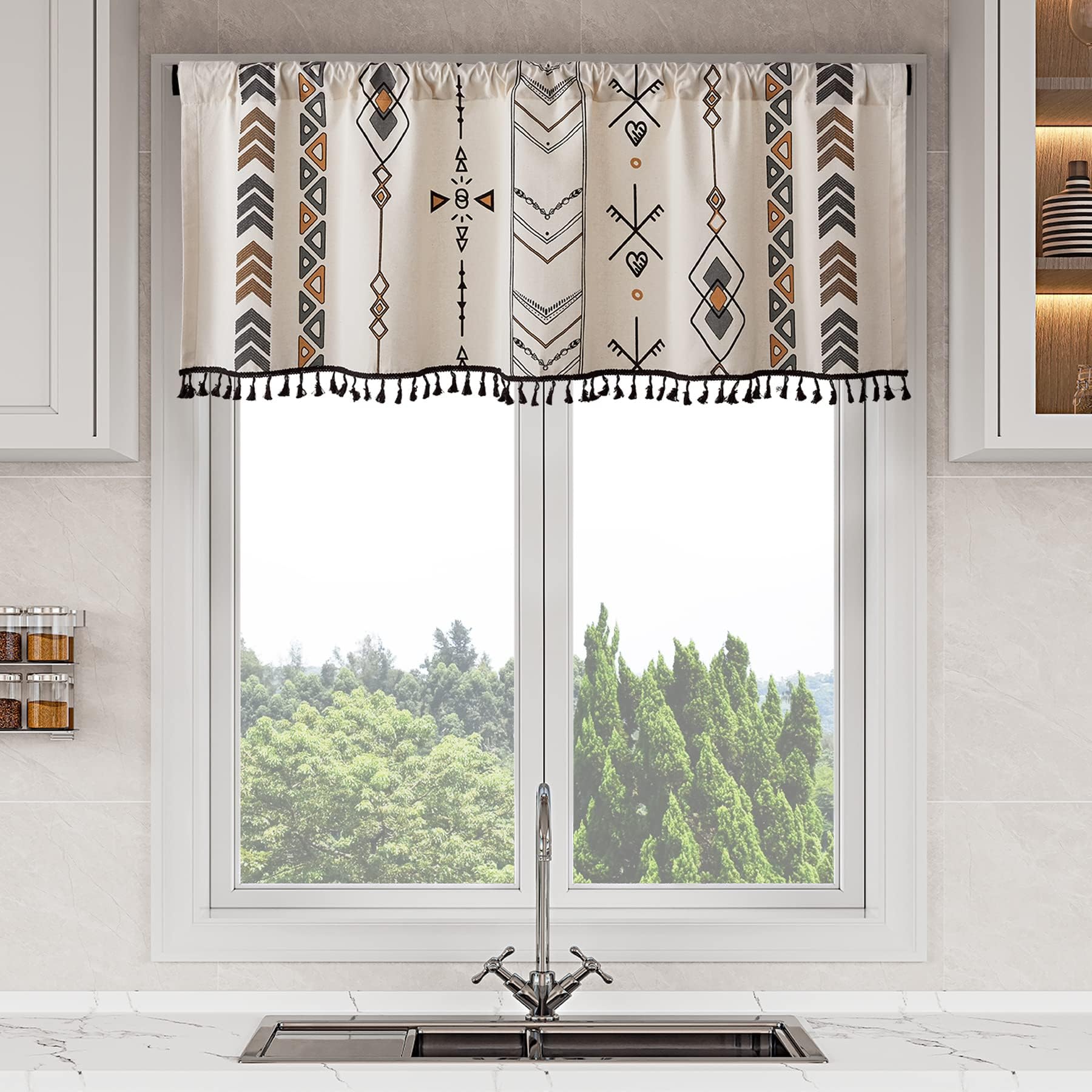 Amazon.com: Western Valance Curtain Country Theme Hand Drawn ...