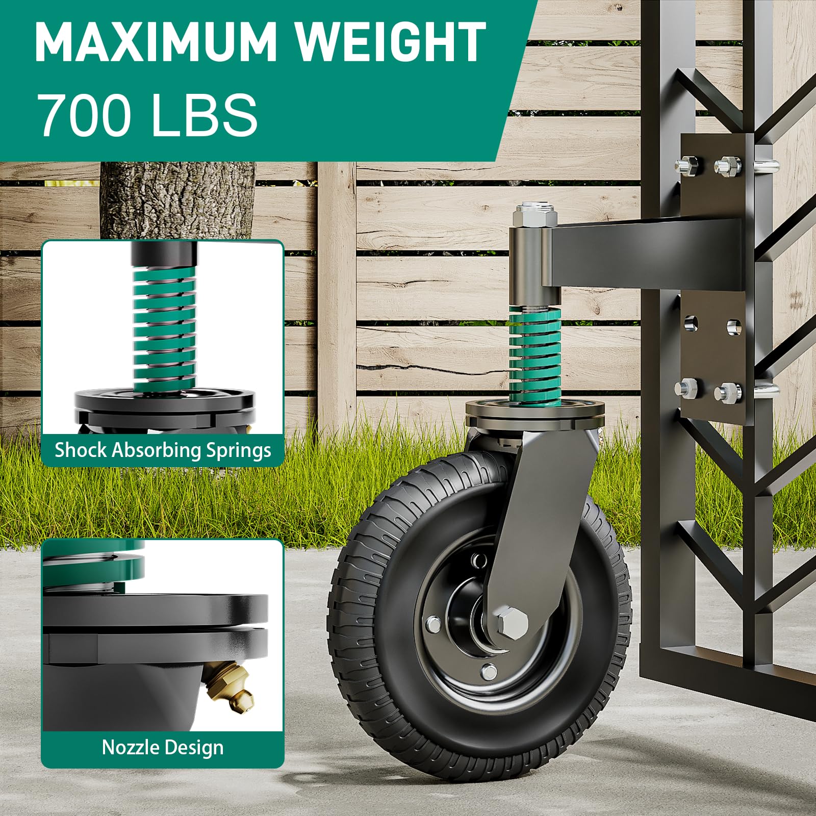 Snapklik.com : DOZAWA Heavy Duty Gate Wheel, 8 Inch Fence Wheels