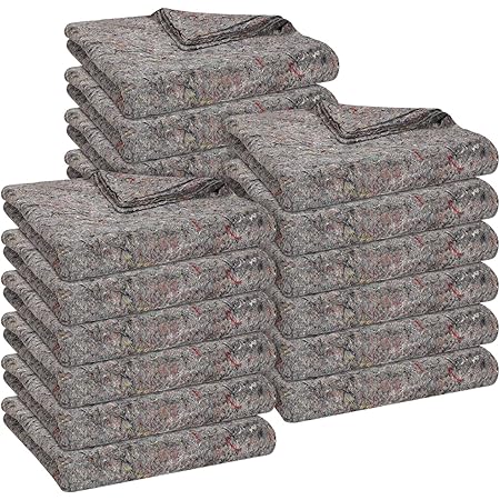 Amazon.com: 12 Pieces Moving Blankets Bulk 39 x 71 Inch Soft High ...