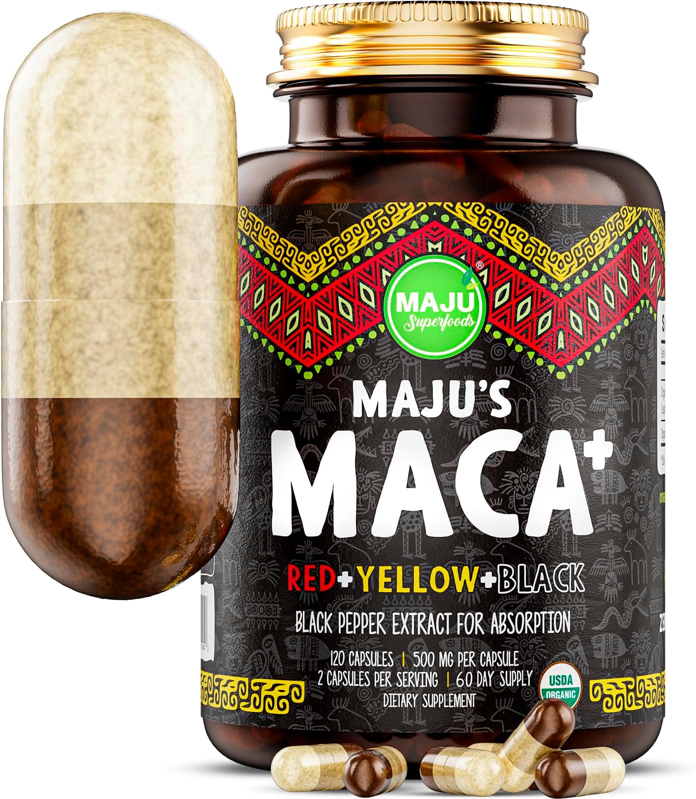Amazon.com: Piping Rock Maca Root Powder Capsules | 4800mg | 150 Pills ...