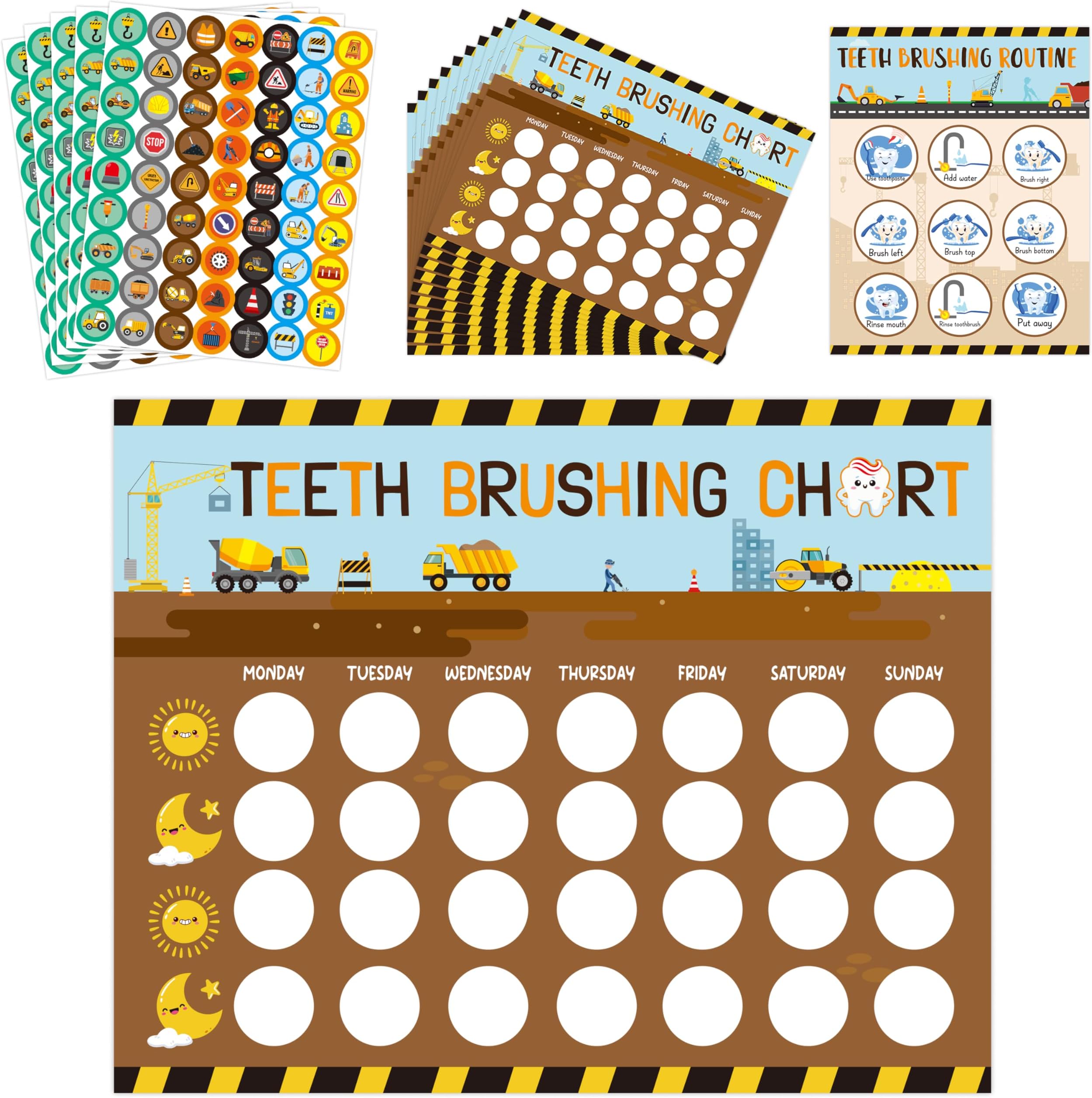 Amazon.com: Zainpe 16Pcs Tooth Brushing Reward Chart for Kids Brush ...