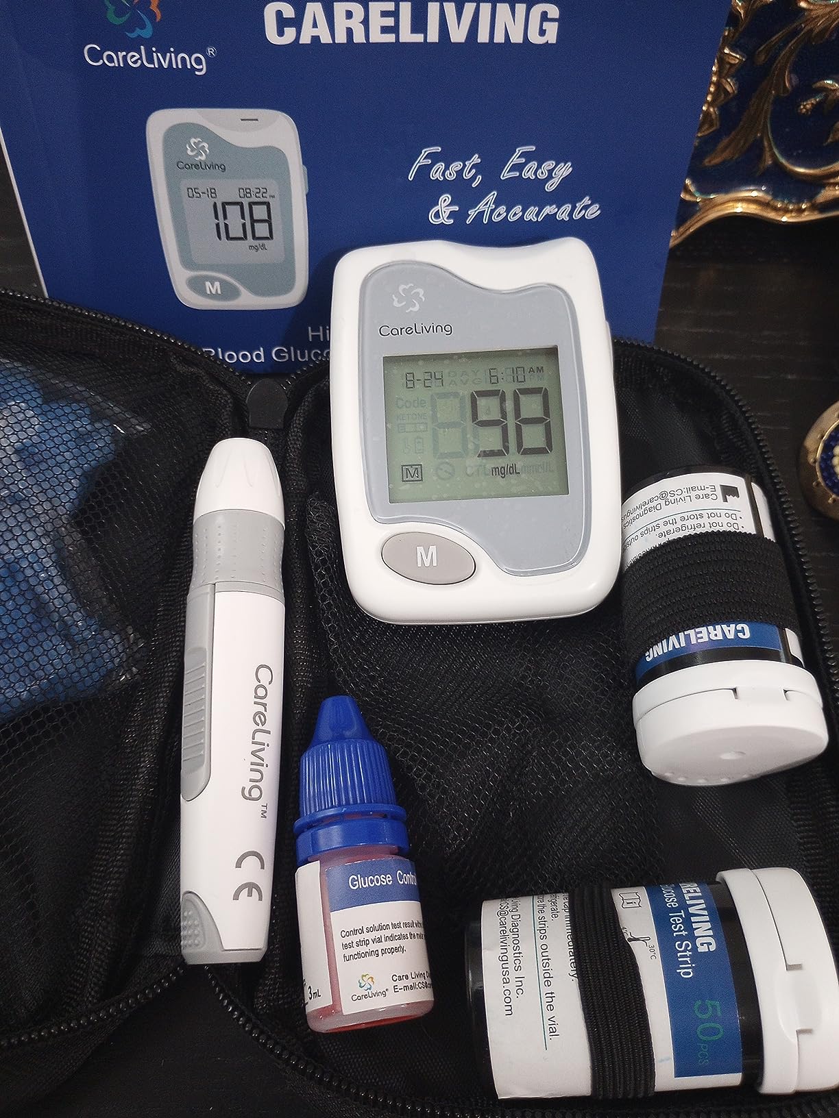 $5/mo - Finance CareLiving Blood Glucose Monitor Kit, 100 Test Strips ...