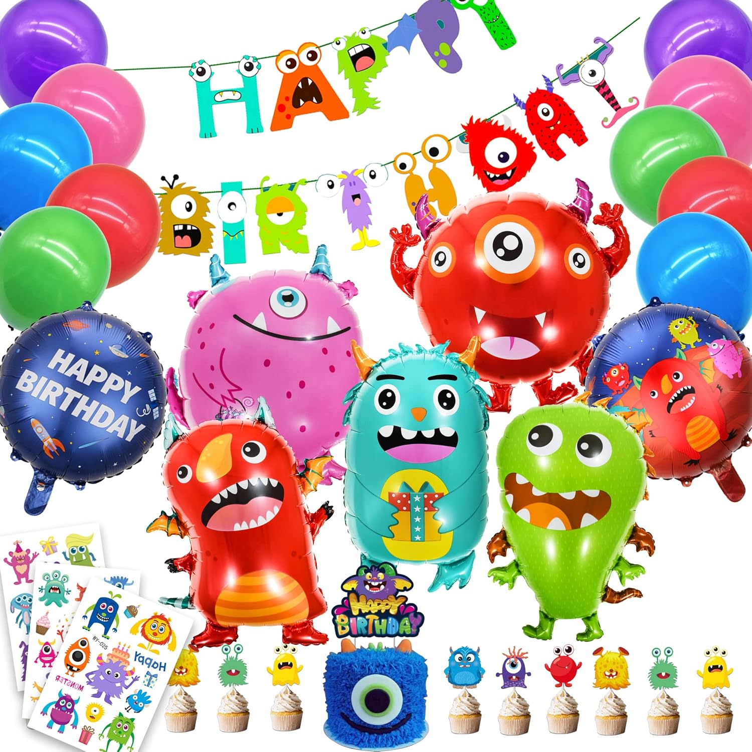 Amazon.com: Monster Birthday Party Supplies, Monster Party Decorations ...
