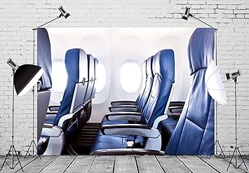 Amazon.com : Loccor 7x5ft Fabric Airplane Backdrop Airplane Seats ...
