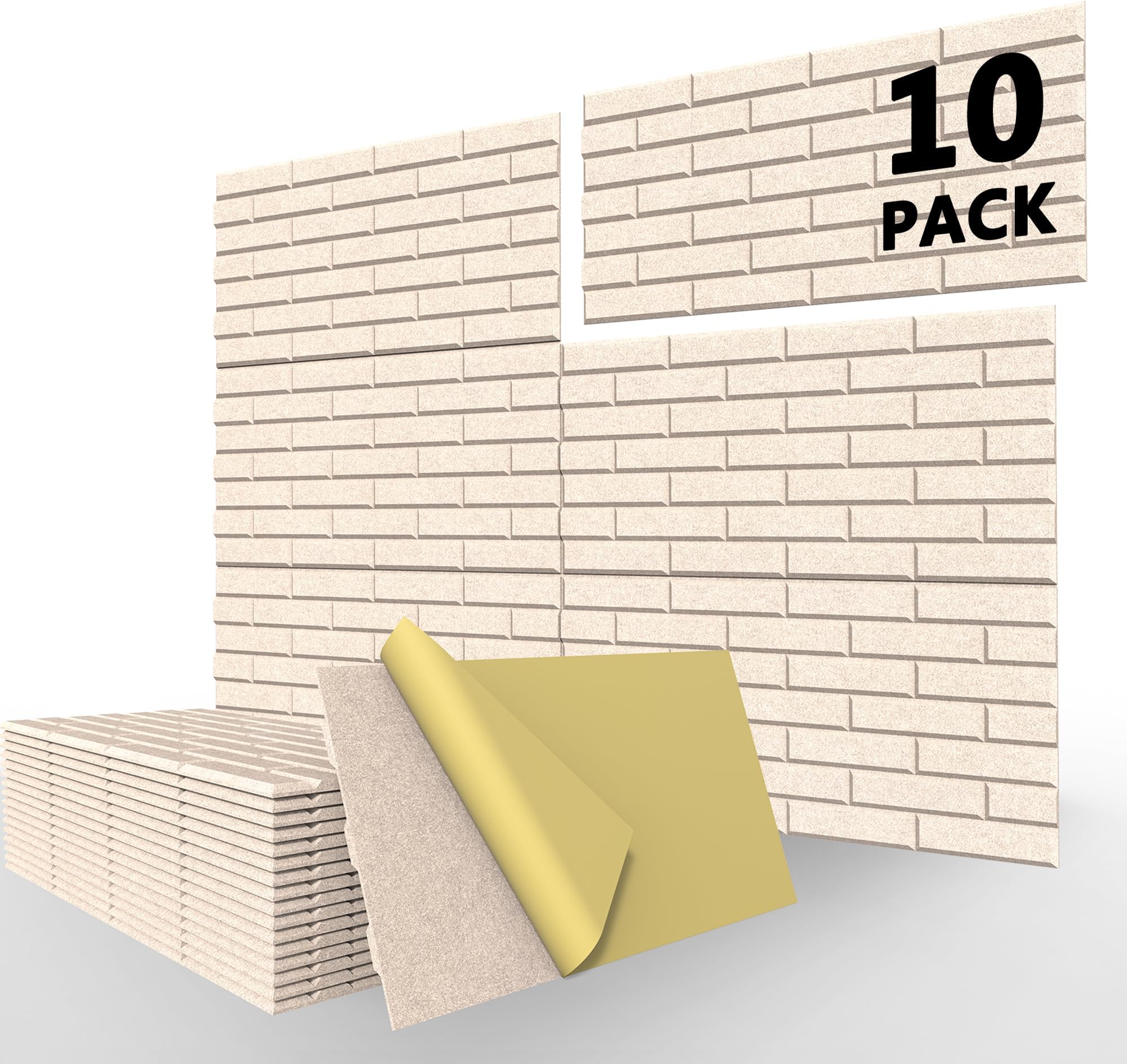 Amazon.com: BUBOS 10 Pack Self-Adhesive Acoustic Panels,24"X12"X0.4 ...