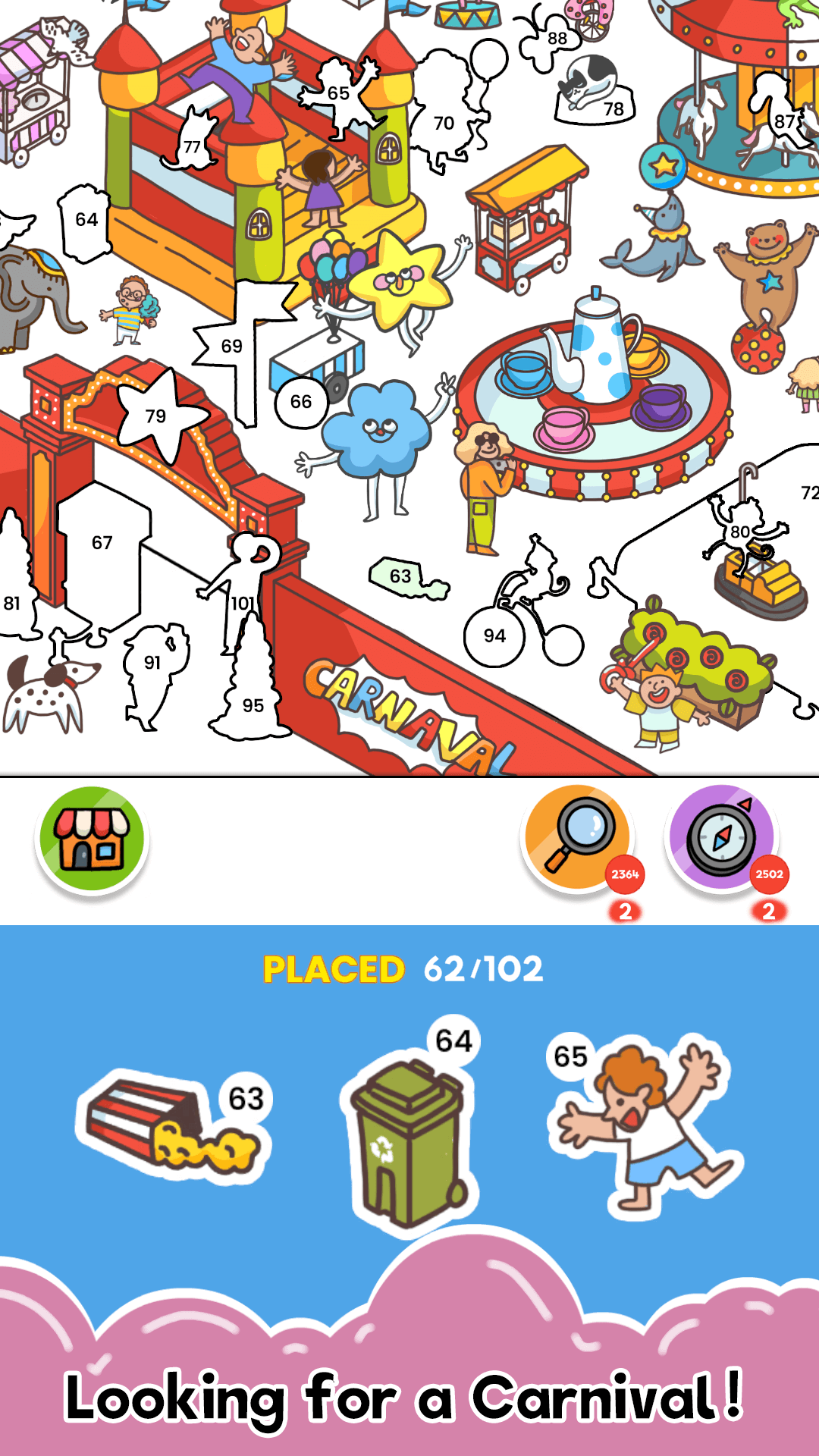 Sticker Book Puzzle: colorful painting game by glue and number, finding ...