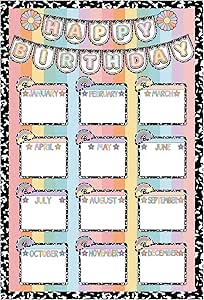 Amazon.com: Humyoun Composition Notebook Classroom Decor Birthday Chart ...