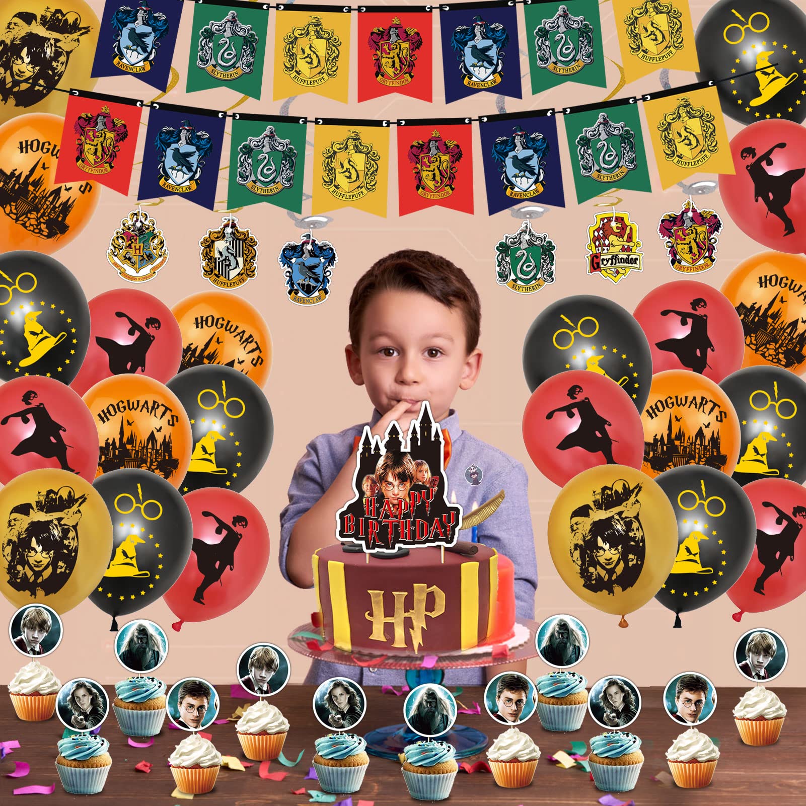 147Pcs Magical Wizard Party Decorations Include Birthday Banner,Hanging ...