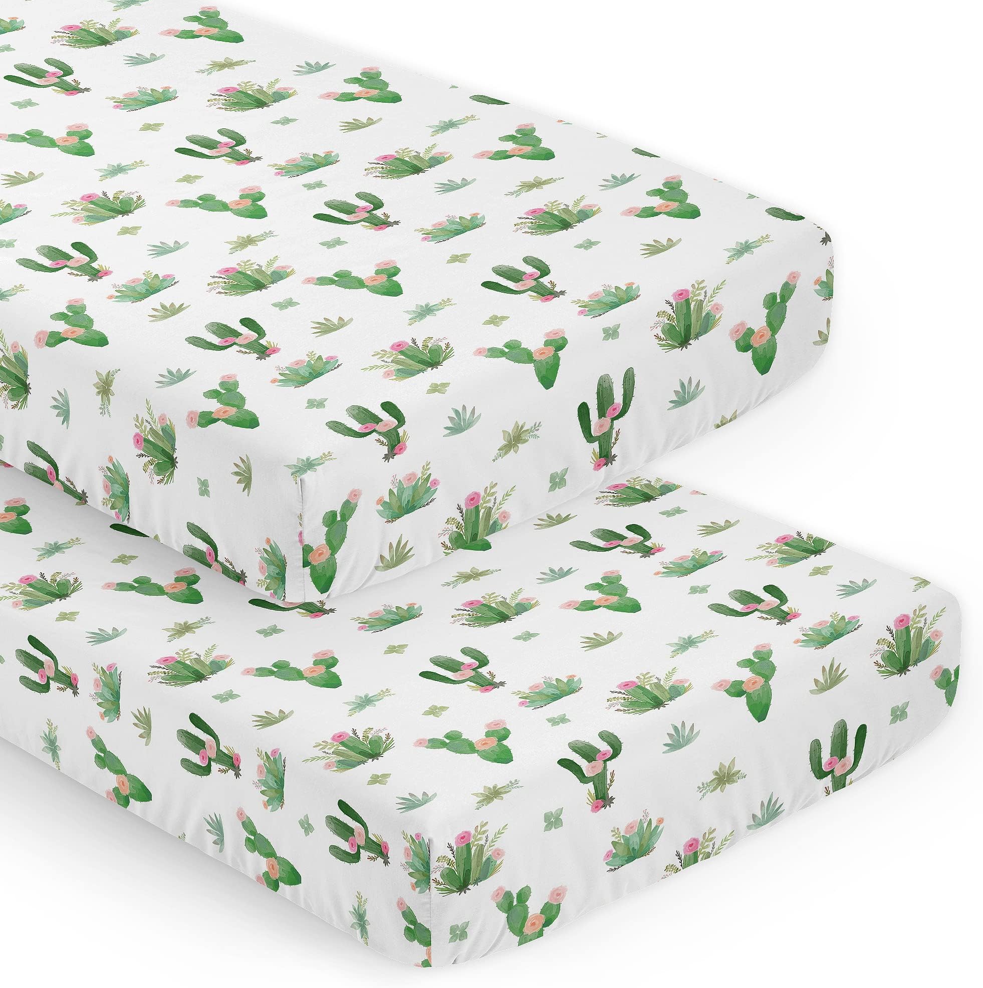 Amazon.com: Sweet Jojo Designs Pink Green Cactus Floral Girl Baby ...