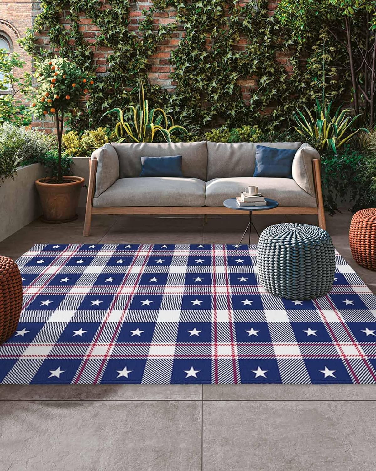 Amazon.com: Outdoor Rugs Mats, Reversible Carpet, Independence Day ...