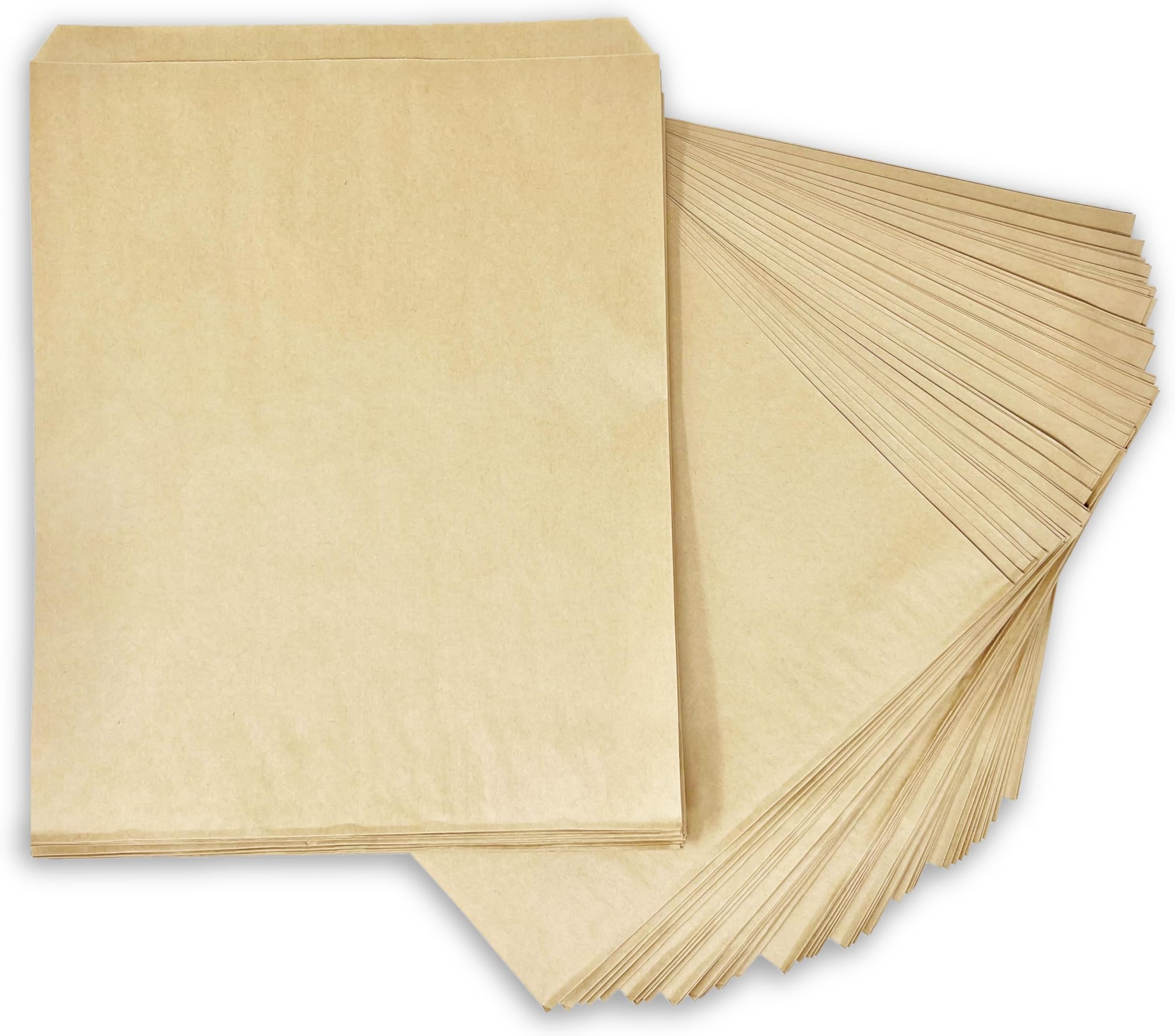 Amazon.com: Flexicore Packaging Flat Brown Kraft Paper Bags Size: 10 ...