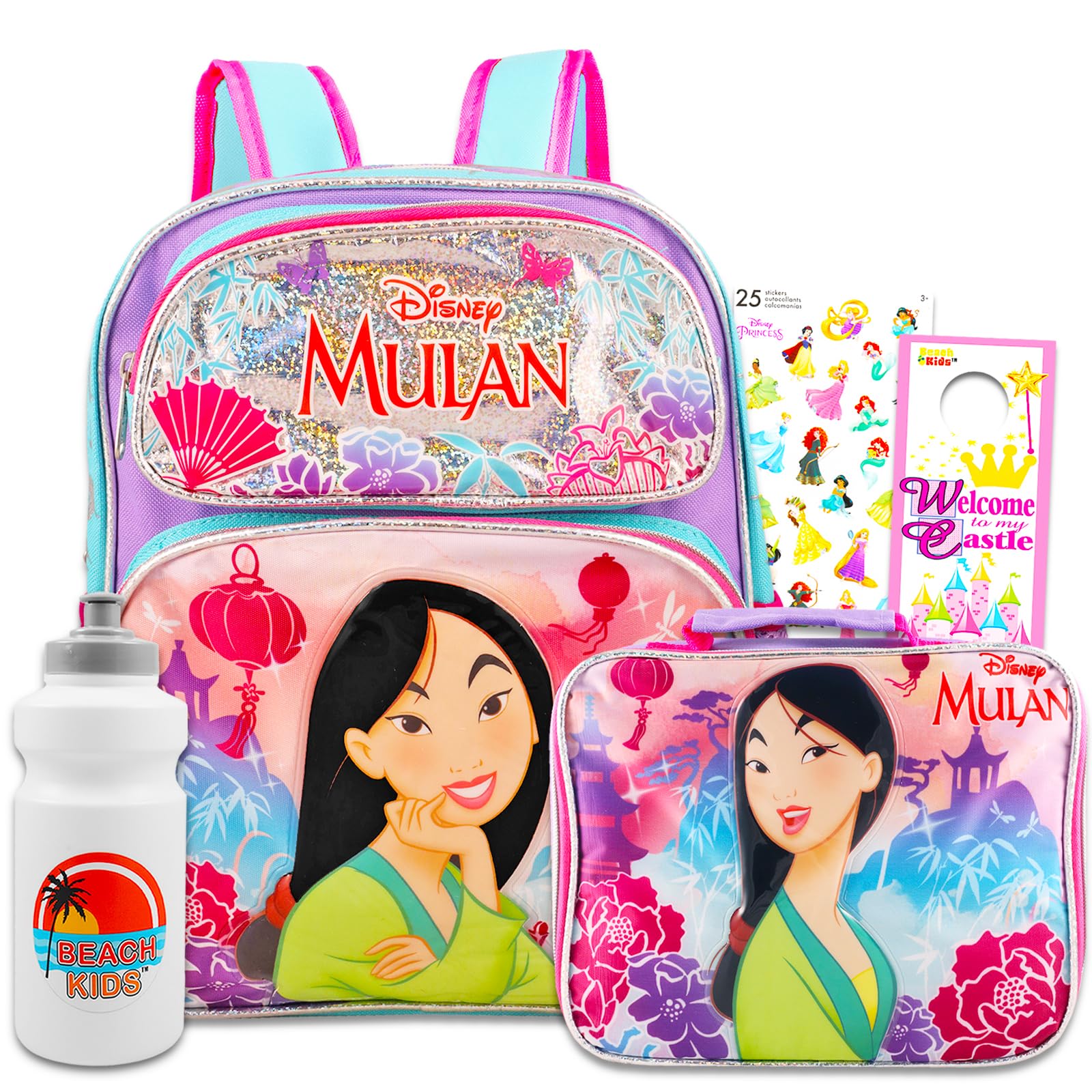 Amazon.com | Disney Mulan Backpack and Lunch Box Set for Kids - Bundle ...