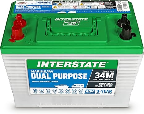 Amazon.com: Interstate Batteries Marine/RV Battery 12V 62Ah 800CCA (34M ...