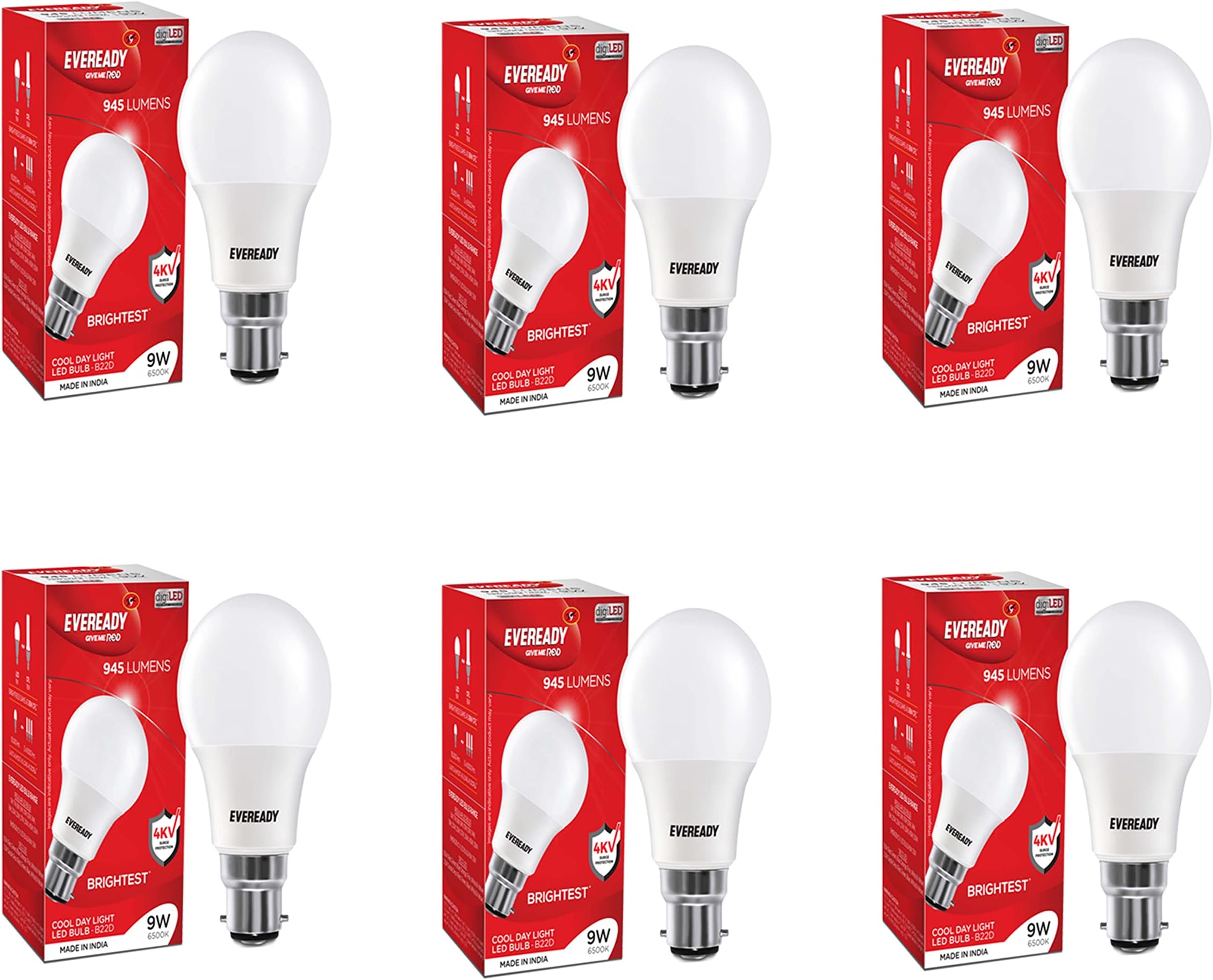Buy Eveready 30W LED Hammer Bulb | High CRI & High Efficiency | Pack of ...