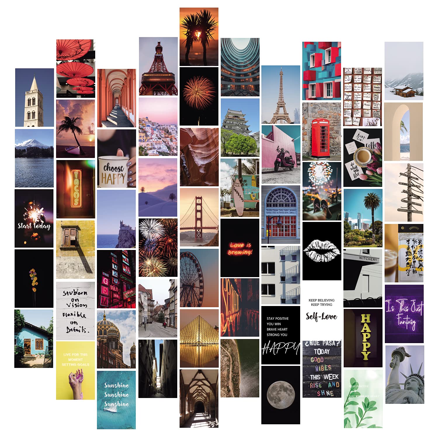 Fantasy Casa Colorful Aesthetic Wall Collage Kit 60 Set 4x6 ...