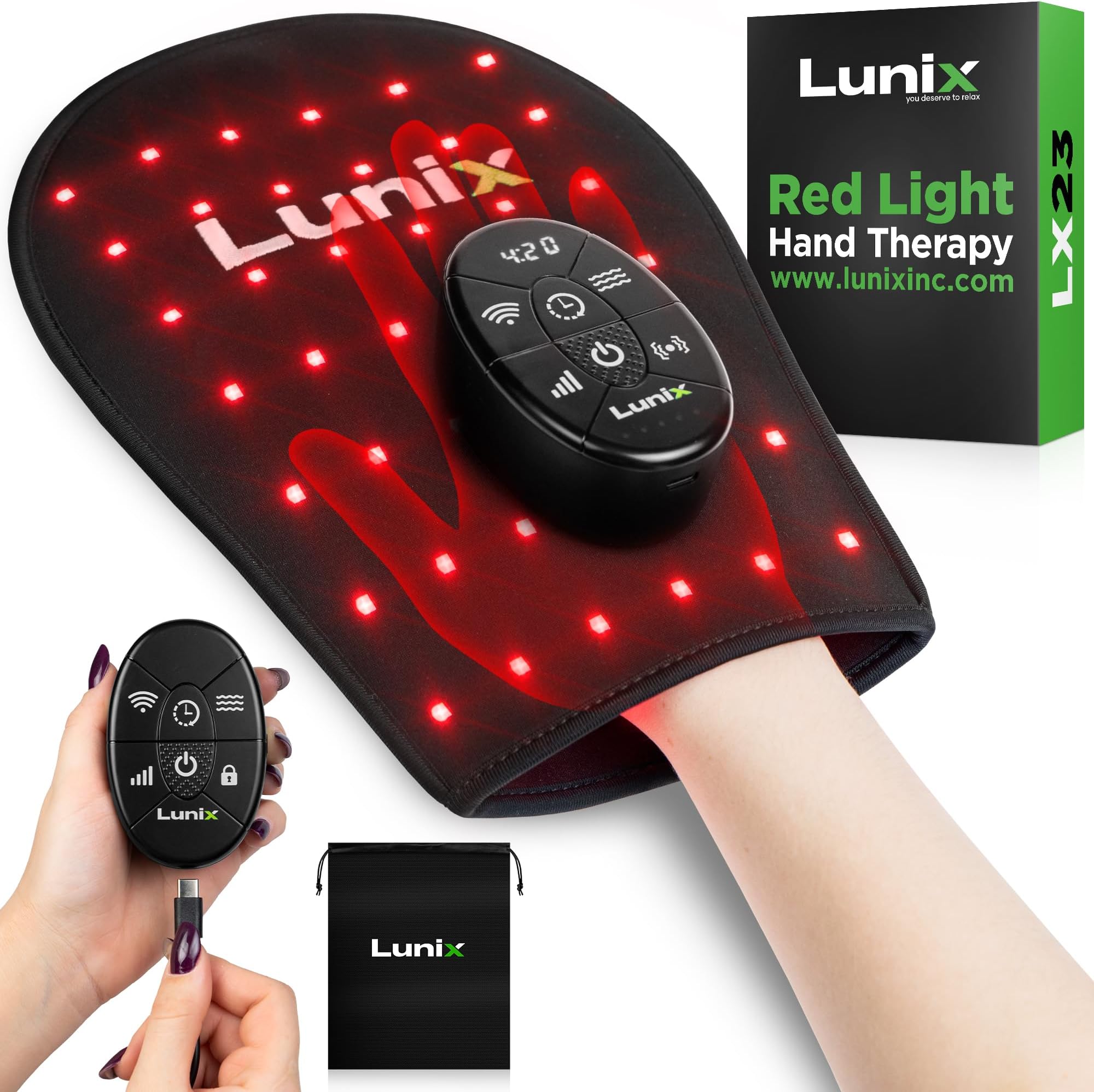 Amazon.com: Lunix LX23 Red Light Therapy for Hand, 50 Triple Chips LED ...