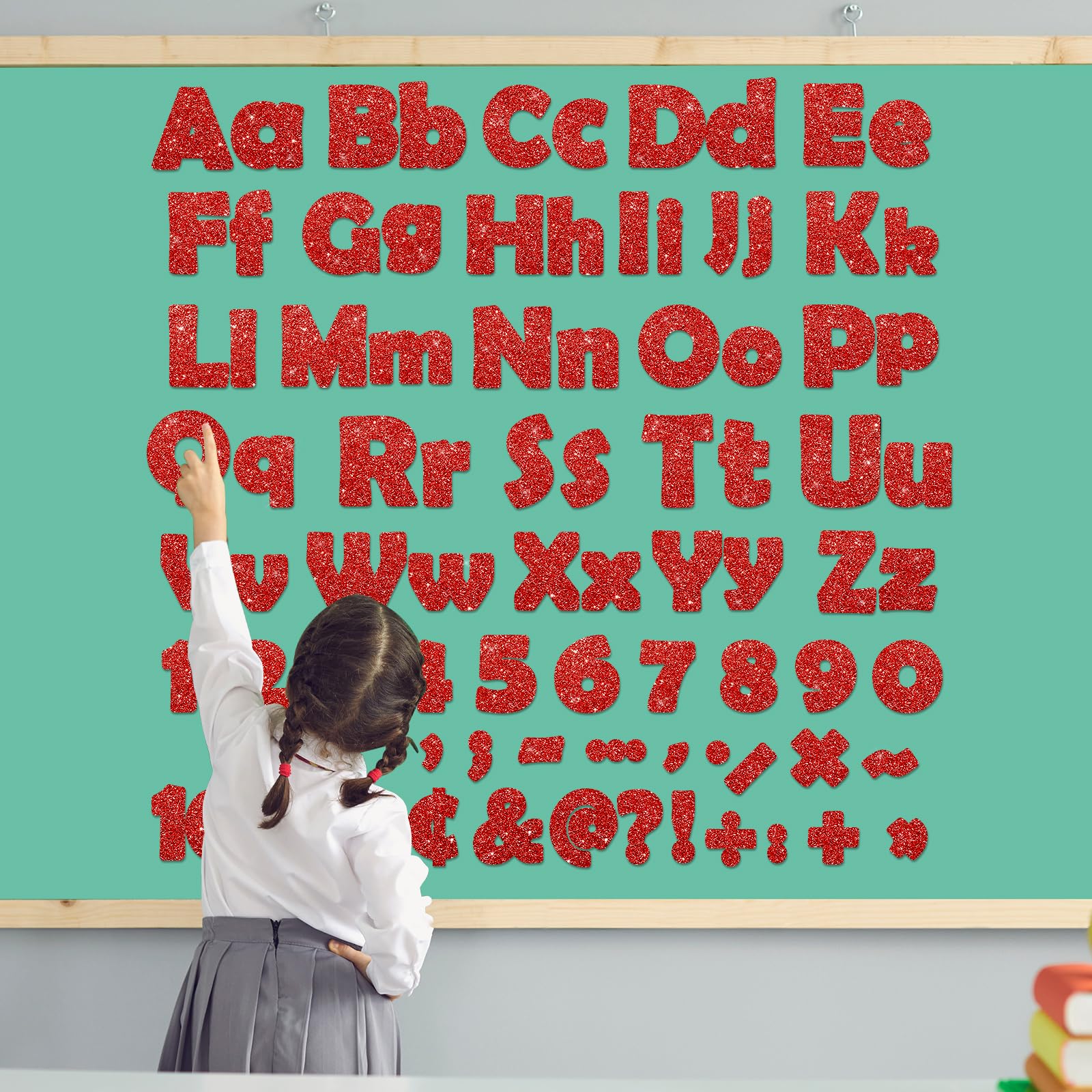 Poster Board 260-Piece Glitter Blue Bulletin Board Letters - 4 Inch ...