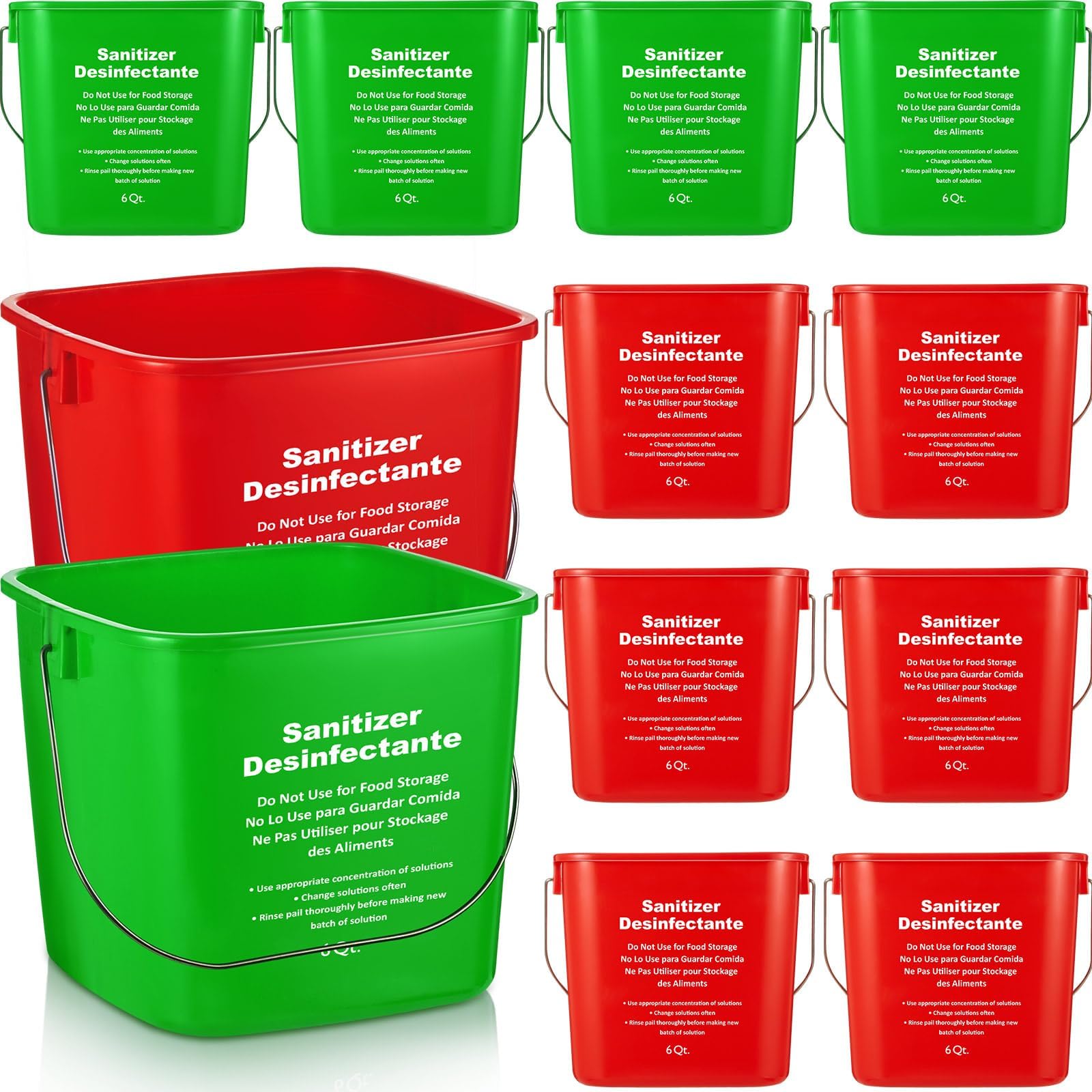 Amazon.com: Mumufy 12 Pcs Commercial Cleaning Bucket 6 Quart Cleaning ...