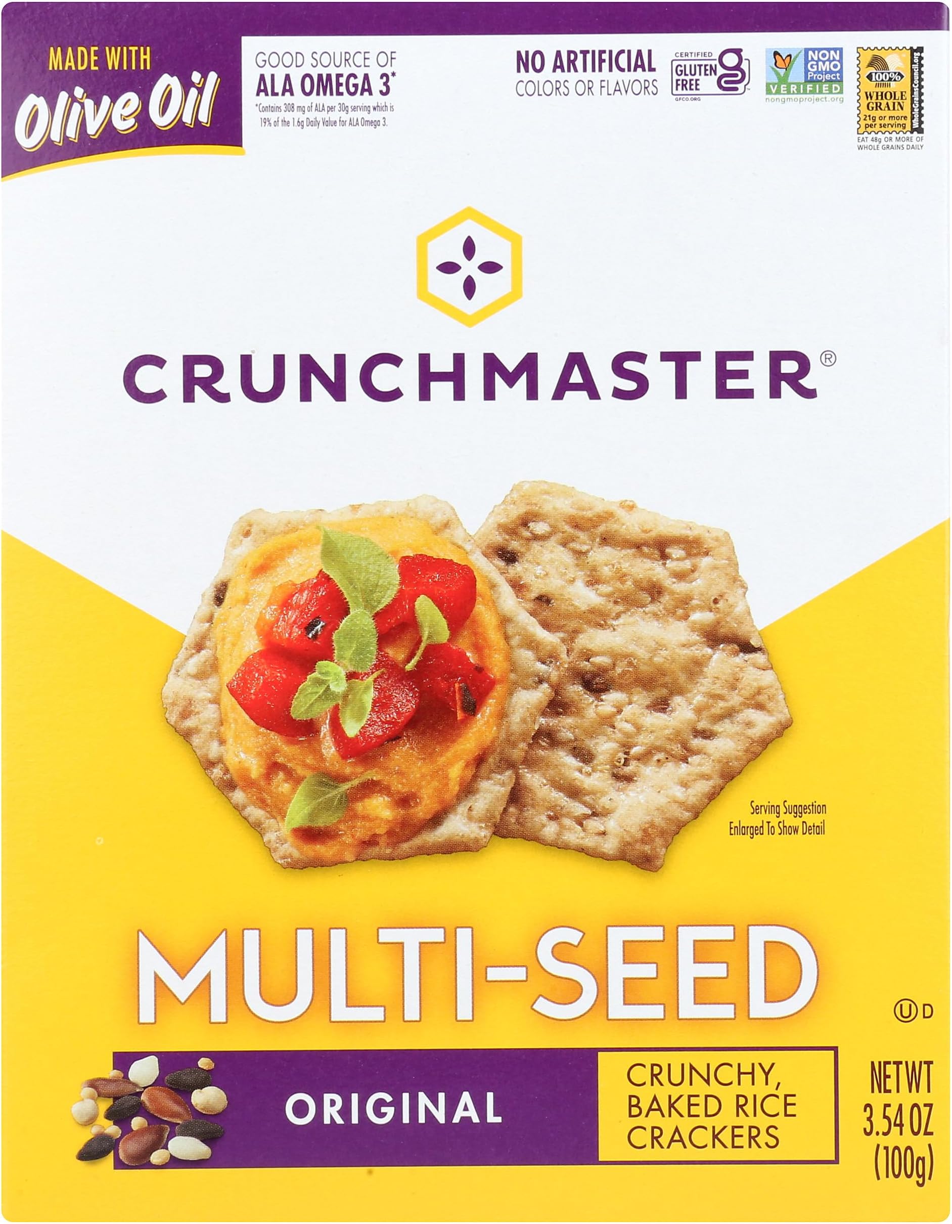Amazon.com: CRUNCHMASTER Original Multi-Seed Crackers, 3.54 OZ
