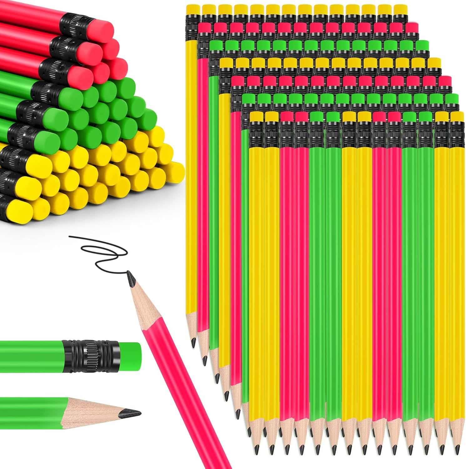 Amazon.com : Leinuosen 300 Pcs Round Pencils Bulk Cute HB Graphite ...