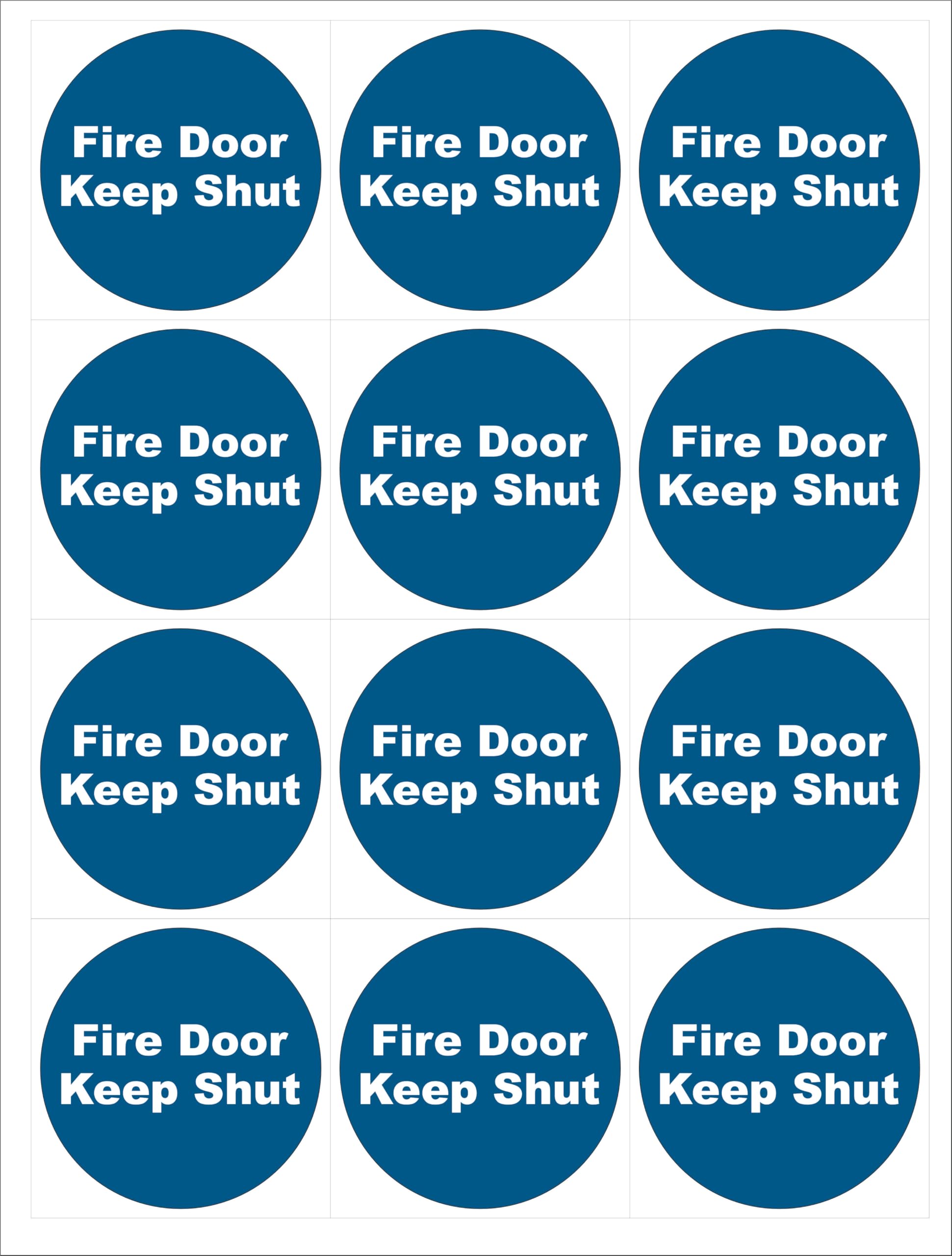 Fire Door Keep Shut Sign, 12 Pieces, Blue – BigaMart