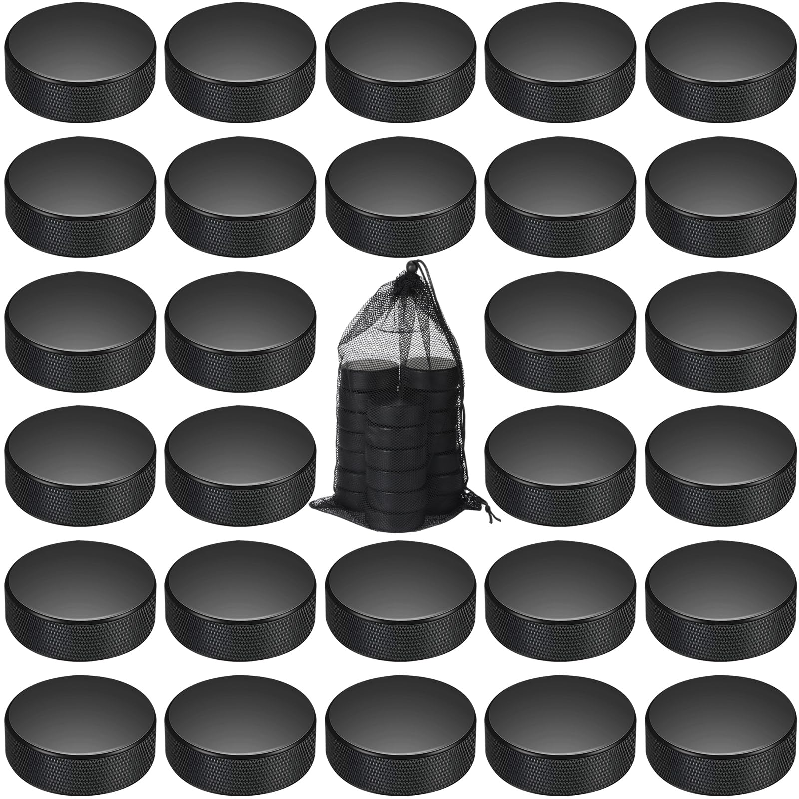 Wettarn 30 Pcs Foam Ice Hockey Pucks Indoor Knee Hockey Pucks with Mesh ...