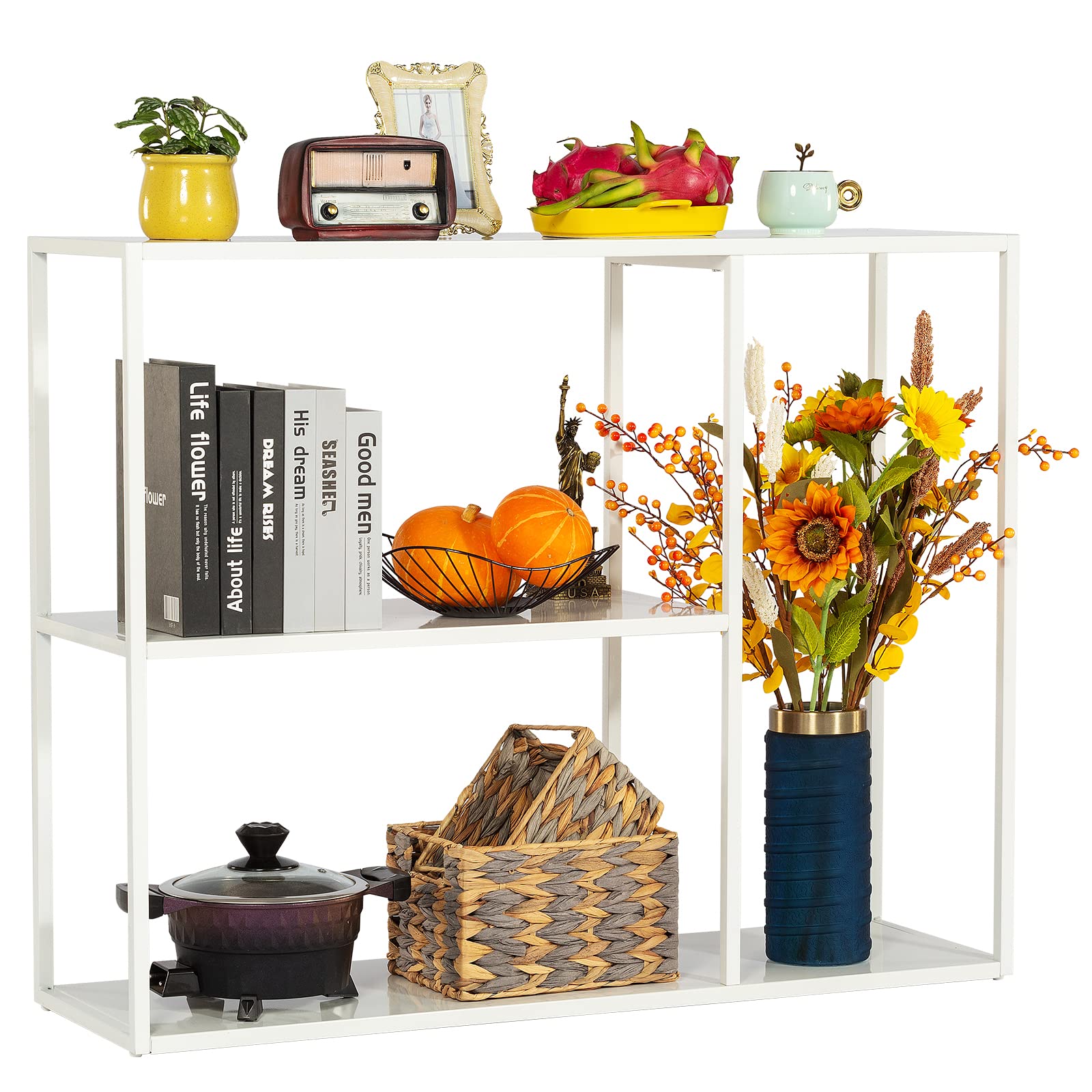 Amazon.com: DCLRN Modern Metal Console Table with Storage Rack Ideal ...
