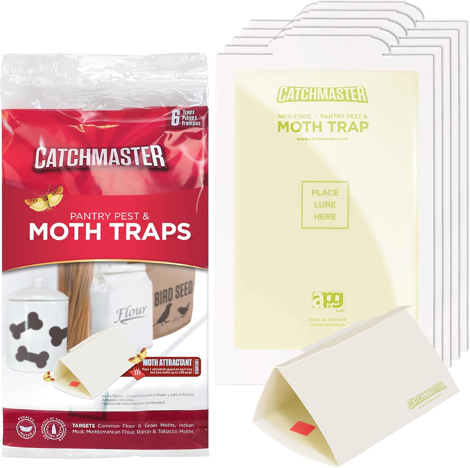 Amazon.com : Catchmaster Pantry Pest & Moth Traps 6Pk, Bug Killer for ...