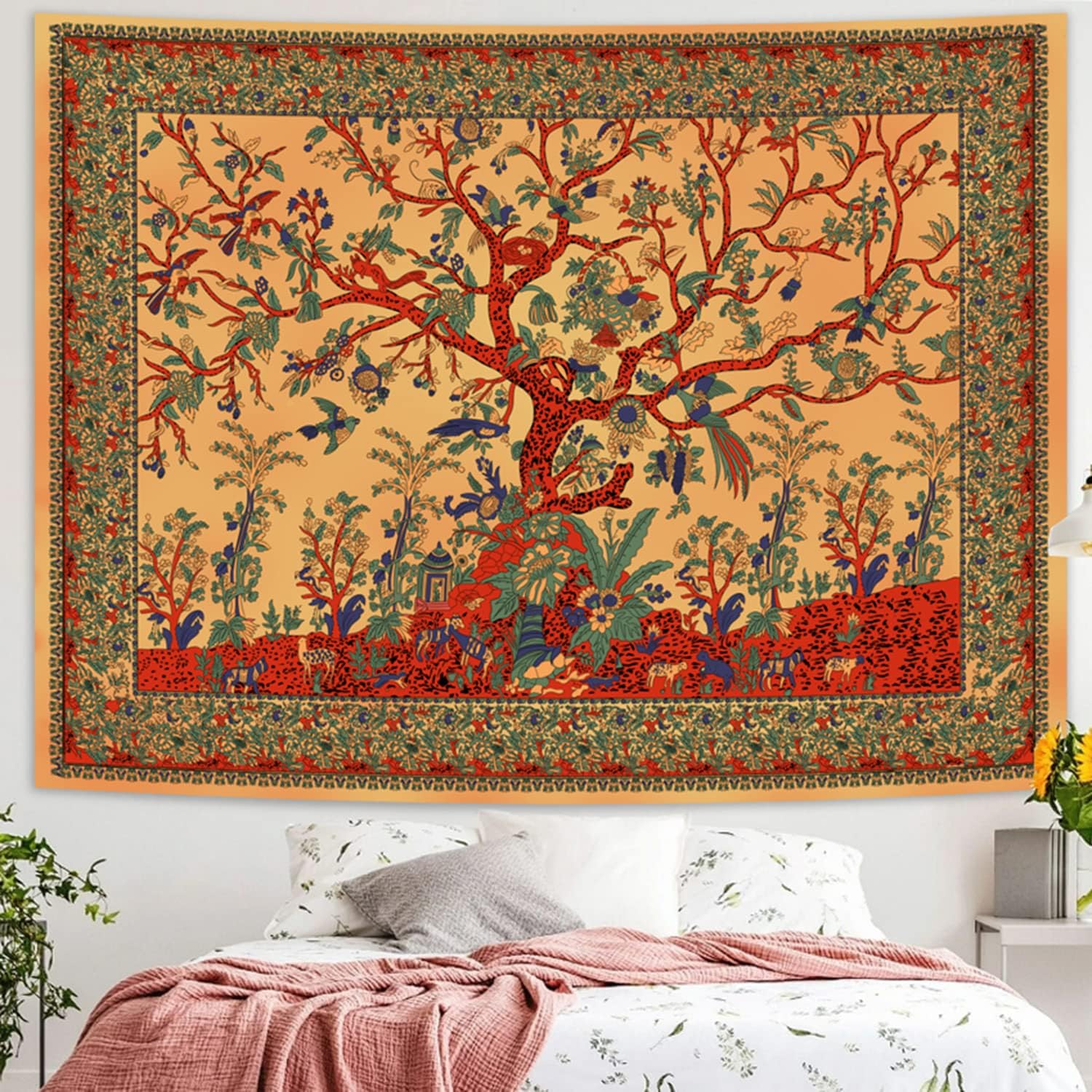 Amazon.com: Simpkeely Tree of Life Tapestry, Aesthetic Jungle Tapestry ...