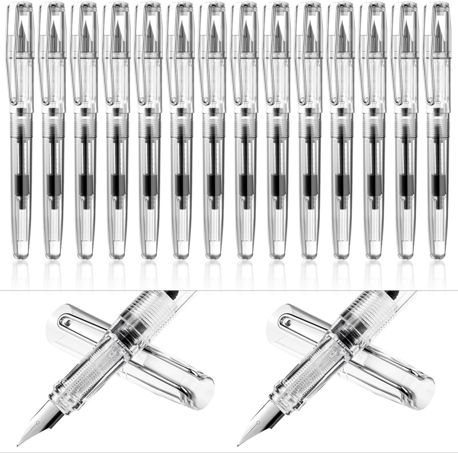 16 Pieces Fountain Pen Refillable Disposable Fountain Pens for Writing ...