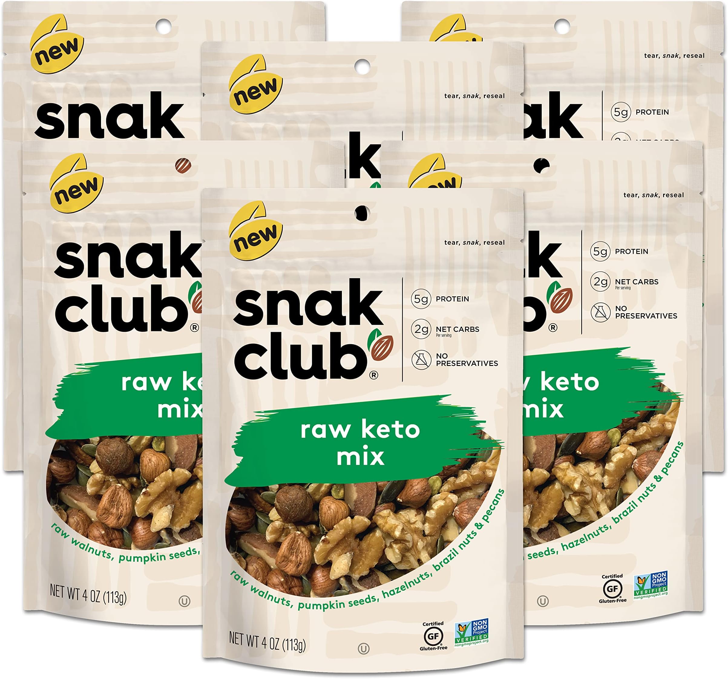 Amazon.com : Snak Club Raw Keto Mix, 4 Ounce (Pack of 6) : Everything Else