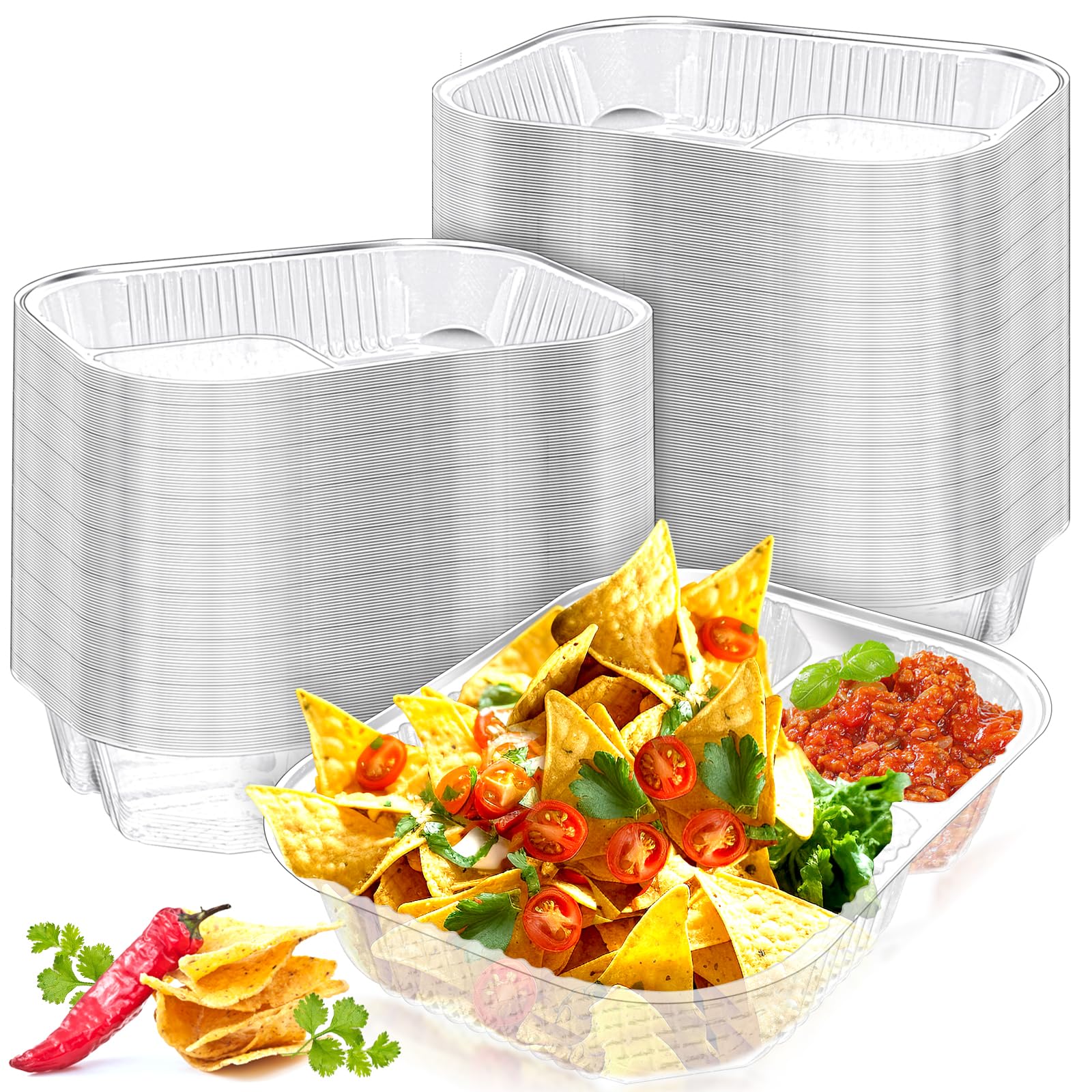 Amazon.com: Vmiapxo 120 Pack 22oz Nacho Trays, 6" x 8" Plastic 2 ...