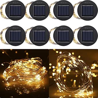 Kittmip 8 Pieces Solar Lights Replacement Top Parts for Solar Watering ...