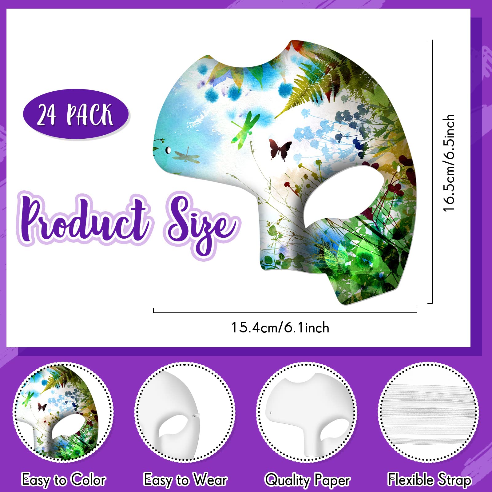 Snapklik.com : Leyndo 24 Pack Paper Mache Art Masks Half Face White ...