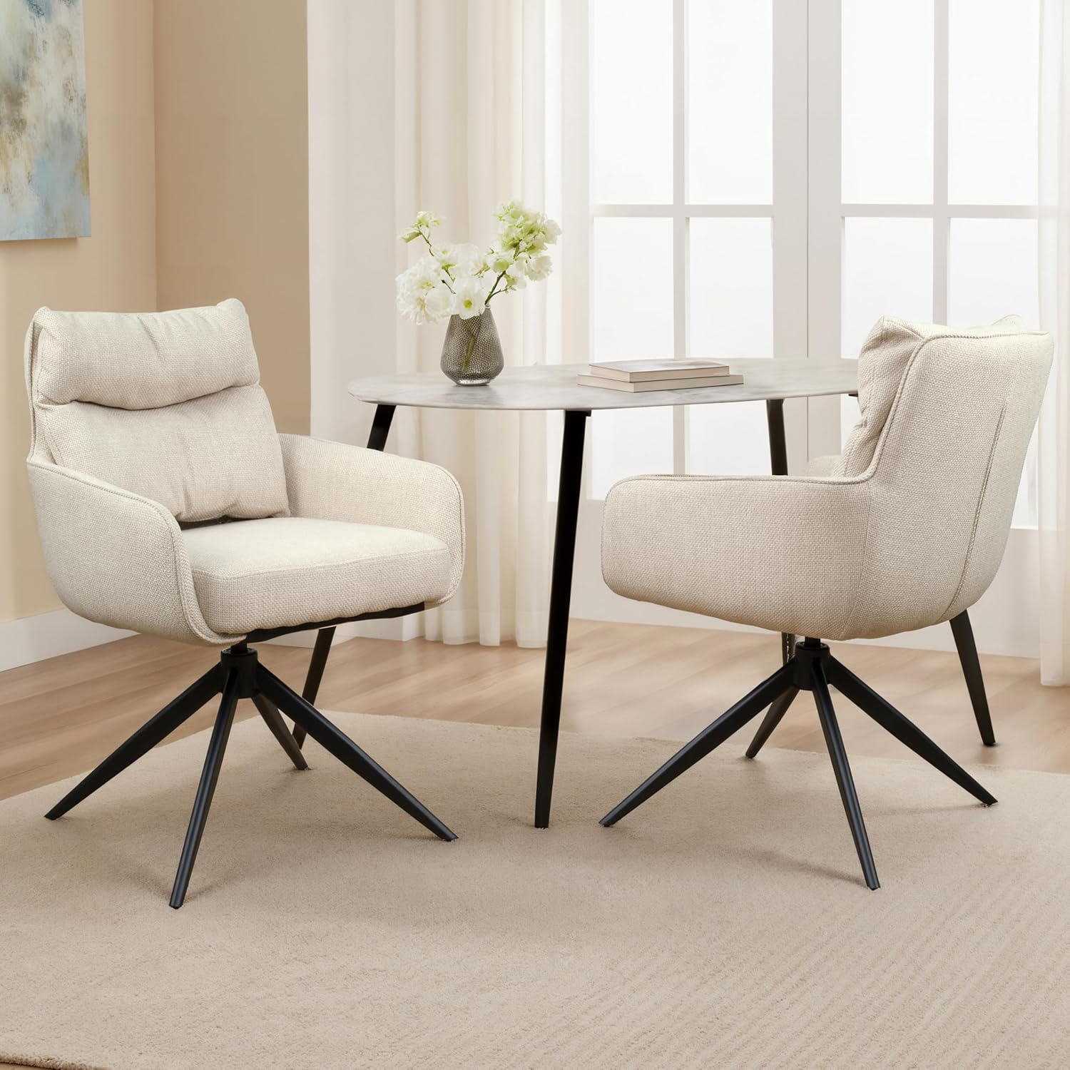 Amazon.com - Art Leon Swivel Dining Chairs Set of 2 - Mid Century ...