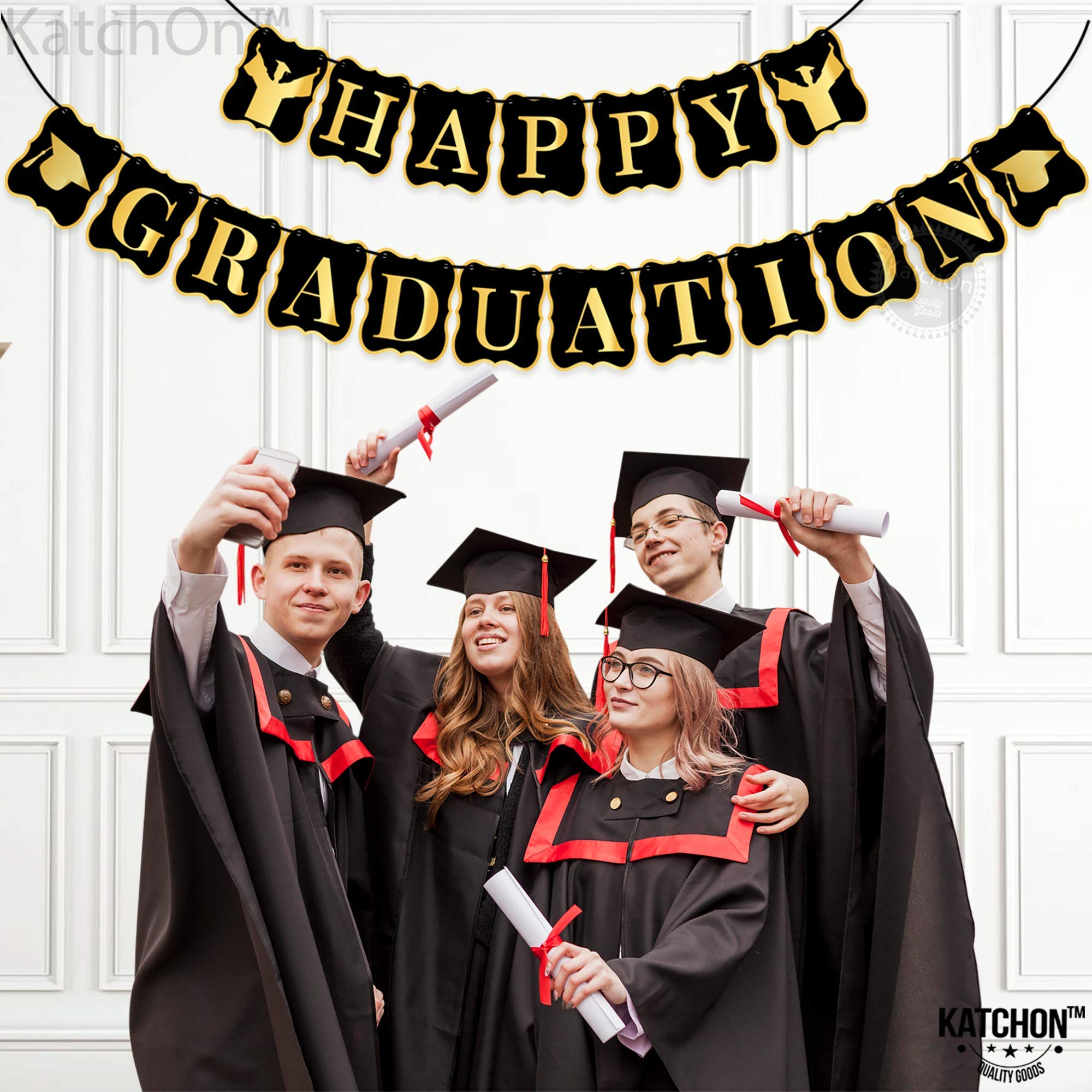 Big 12 Feet Happy Graduation Banner 2022 - No DIY, Large 8 Inch Pennant ...