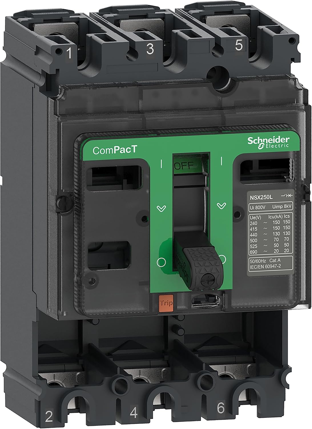 Schneider Electric NSX250H 70kA 3 Pole Circuit Breaker Basic Frame ...