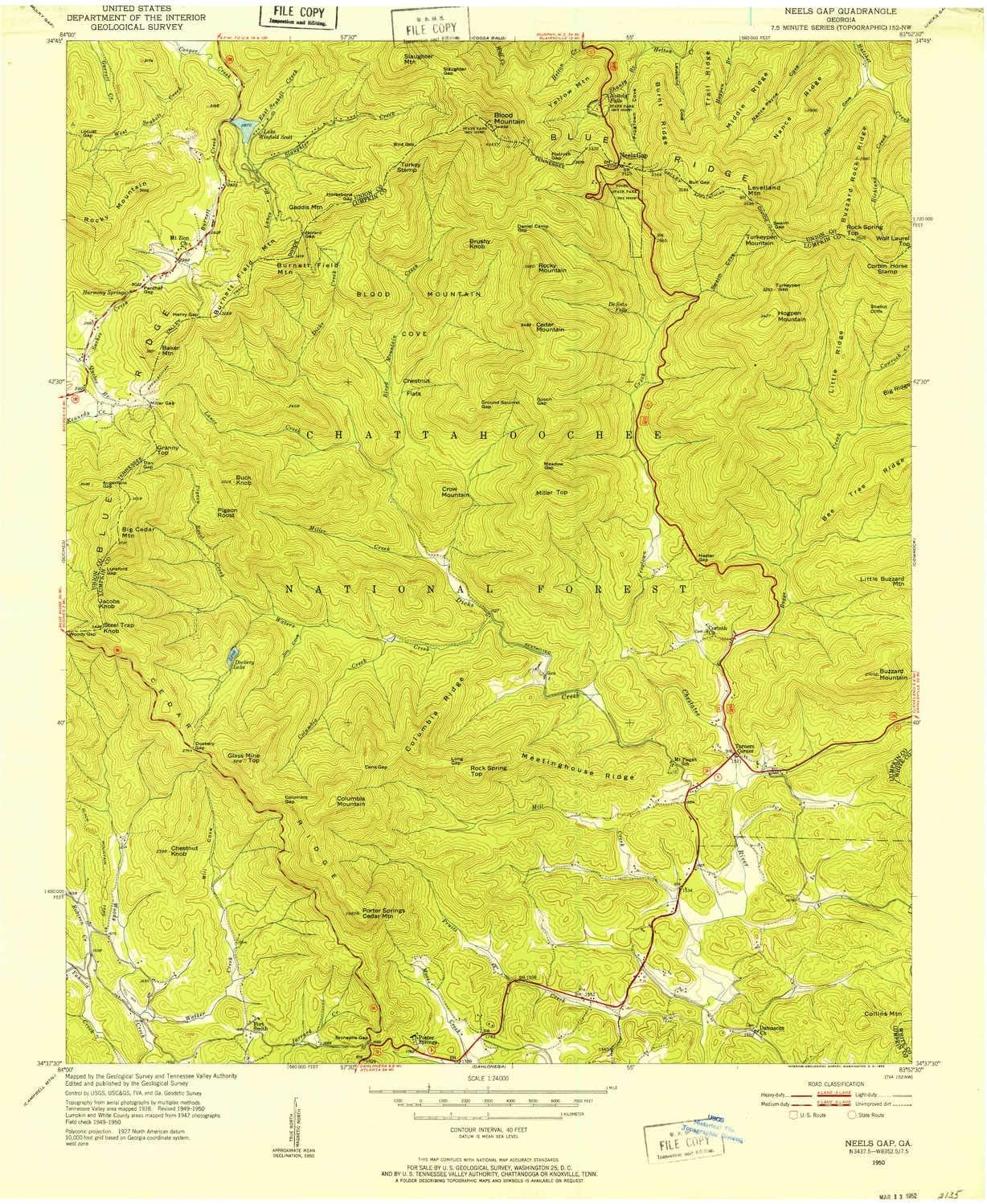 Amazon.com : YellowMaps Neels Gap GA topo map, 1:24000 Scale, 7.5 X 7.5 ...
