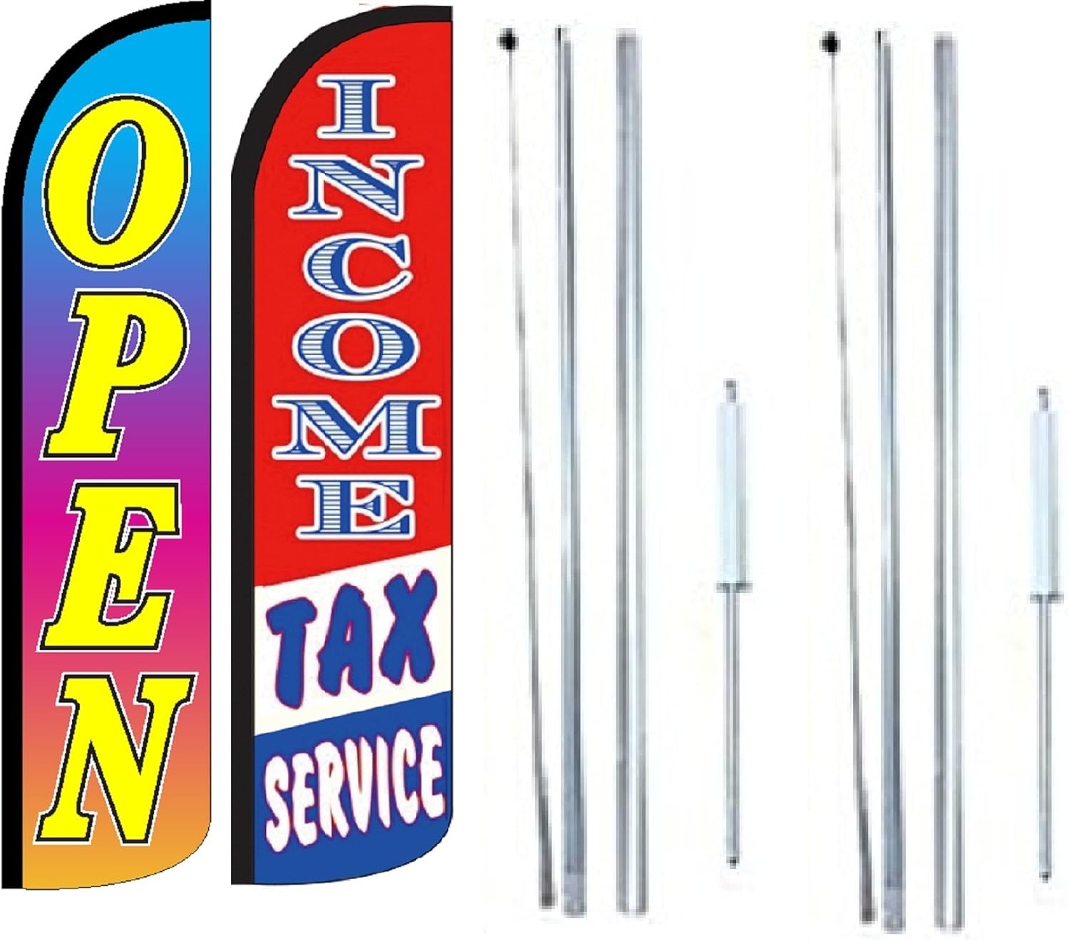 Amazon.com: OnPoint Wares INCOME TAX SERVICE OPEN King Flag Sign With ...